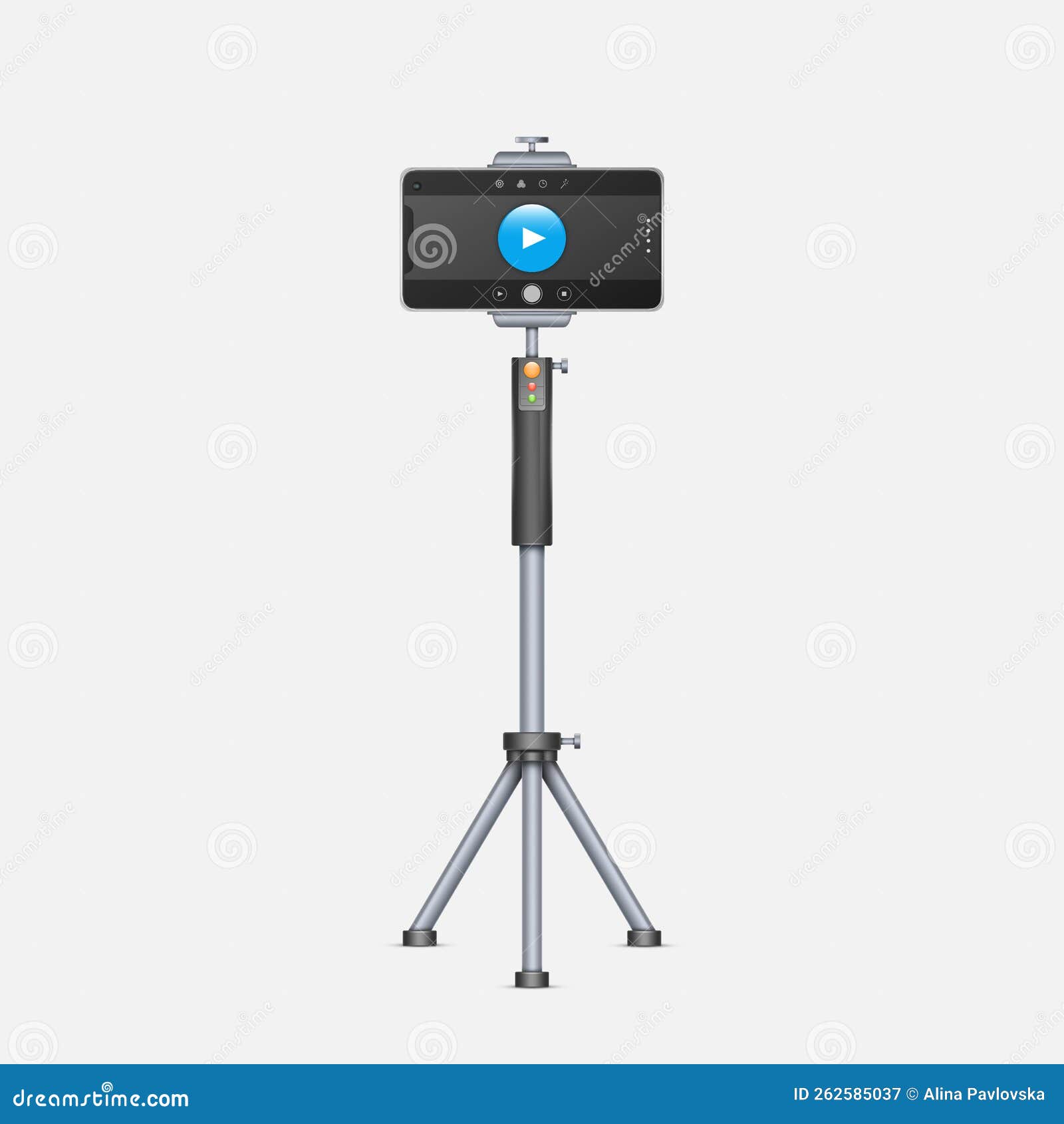 Smartphone with Camera on Tripod Realistic. Mobile Phone Using for ...