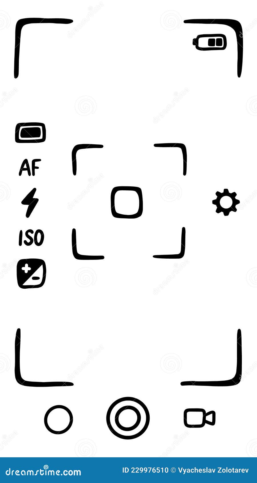 Smartphone Camera Viewfinder. Stock Vector - Illustration of operation ...