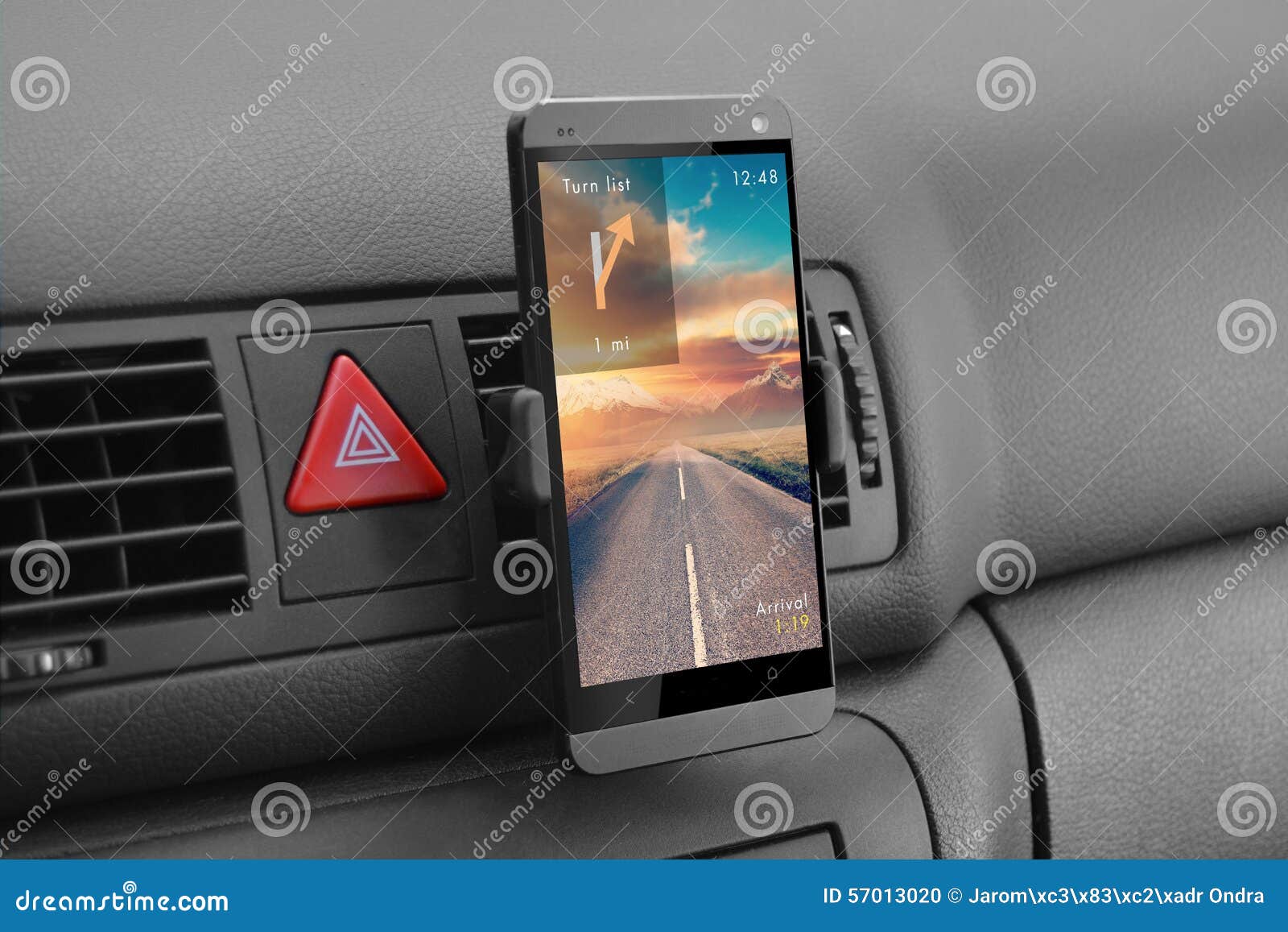 Smartphone in car stock photo. Image of navigation, technology - 57013020