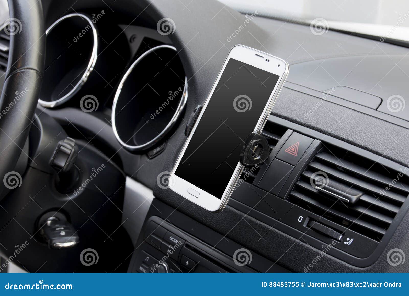 Smartphone in car stock image. Image of cellphone, blank - 88483755