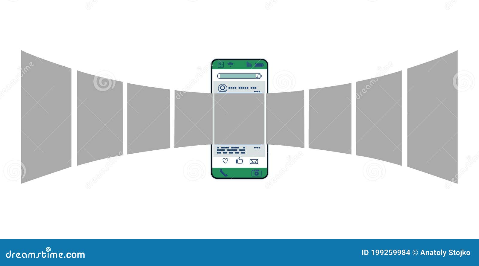 Carousel Interface Post With Realistic Smartphone Design. Carousel Post ...