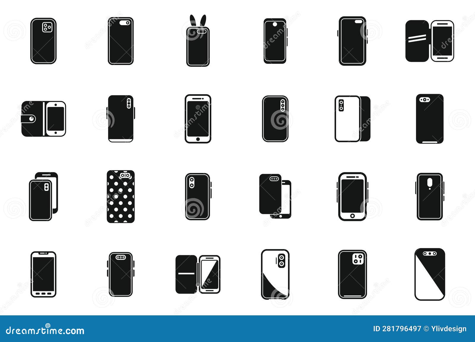 Smartphone Case Icons Set Simple Vector. Cover Case Stock Vector ...