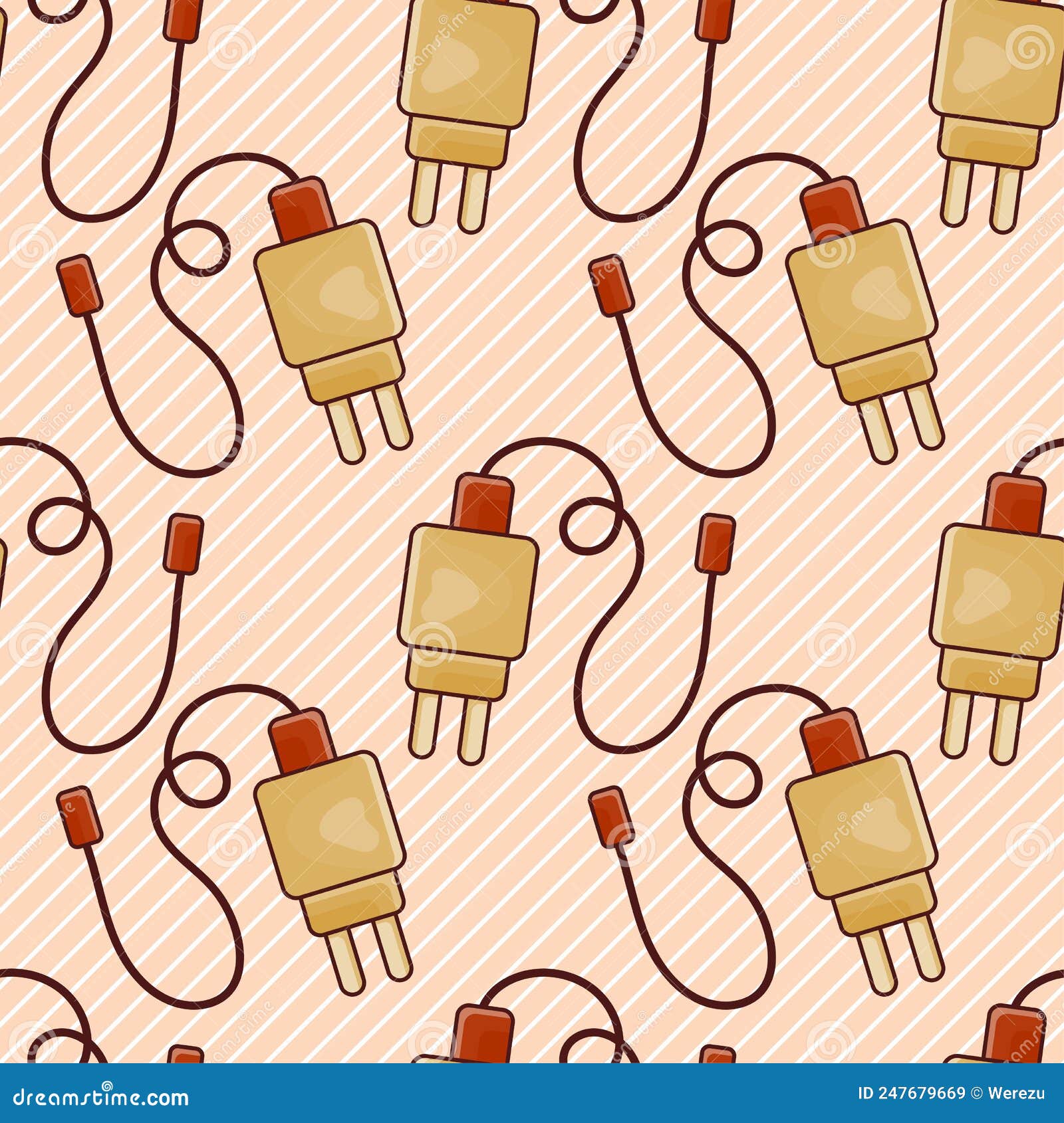 Smartphone Charger Seamless Pattern Vector Illustration Stock ...