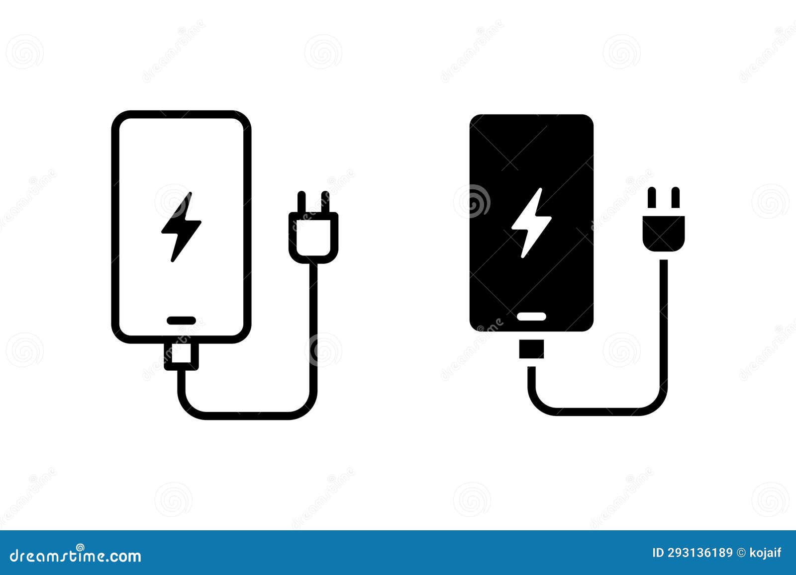 Smartphone Charging Vector Icon Set. Charge, Battery Symbol Stock ...