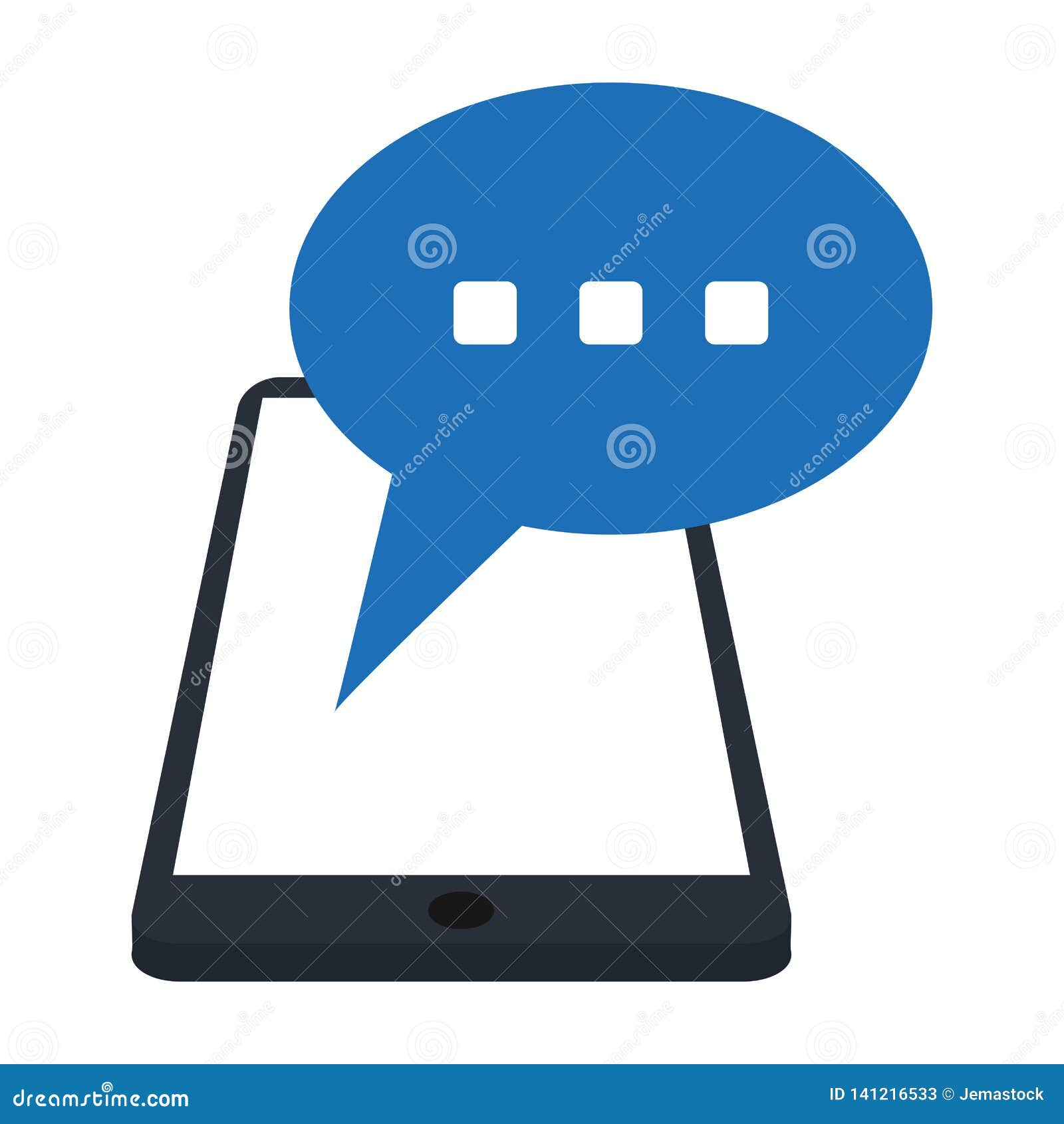 Smartphone Chat Bubble Symbol Stock Vector - Illustration of internet ...