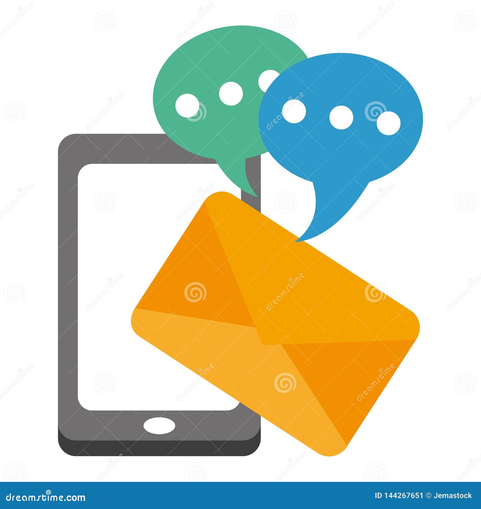 Email Symbols And Paper Clip Cartoon Vector | CartoonDealer.com #42186199