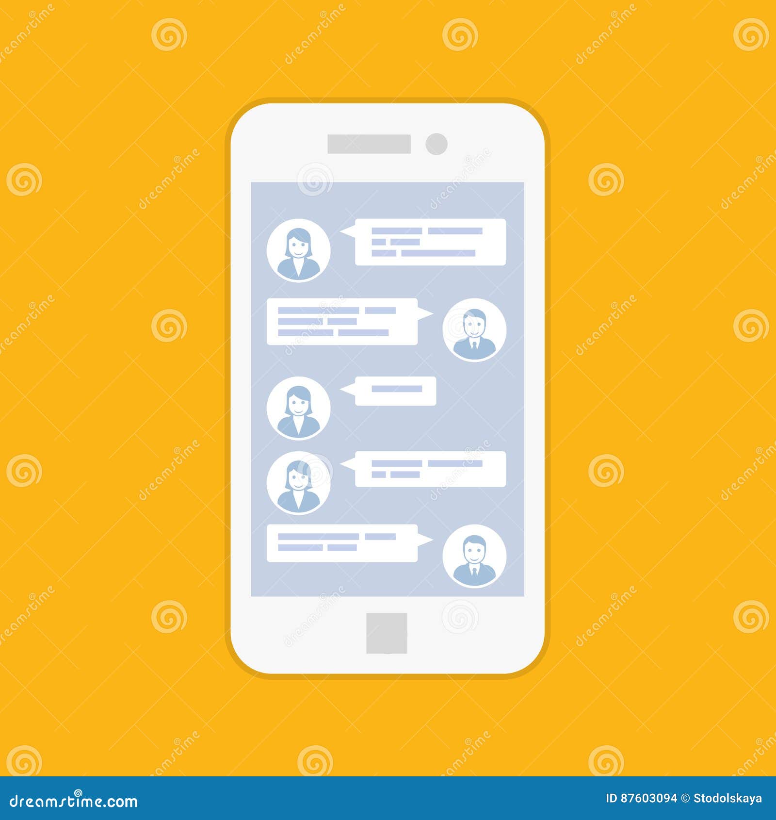 Smartphone Chat Interface - Short Sms Messenger Interface Stock Vector ...