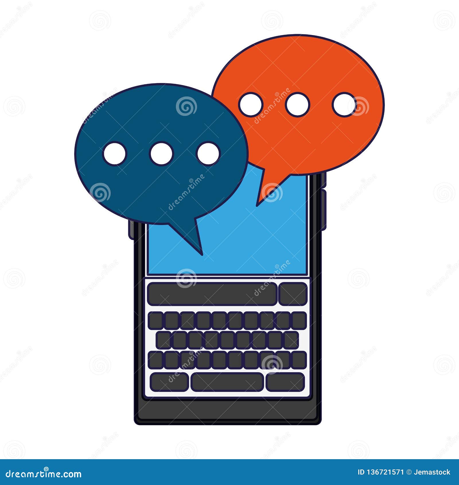Smartphone chat symbol stock vector. Illustration of concept - 136721571