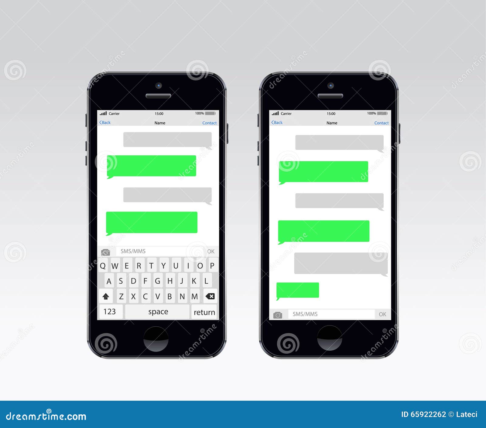 Smartphone Chatting Sms Template Bubbles. Stock Vector - Illustration ...