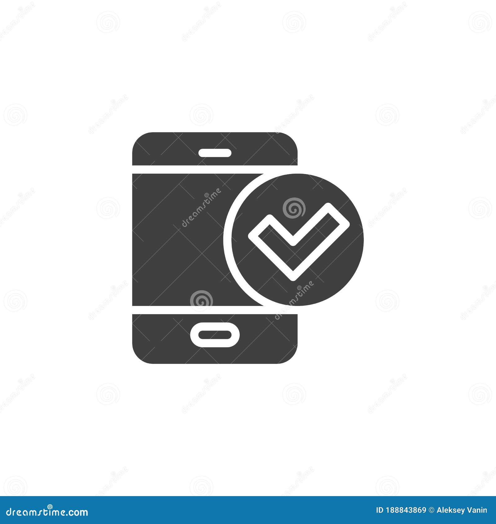 Smartphone Check Mark Vector Icon Stock Vector - Illustration of flat ...