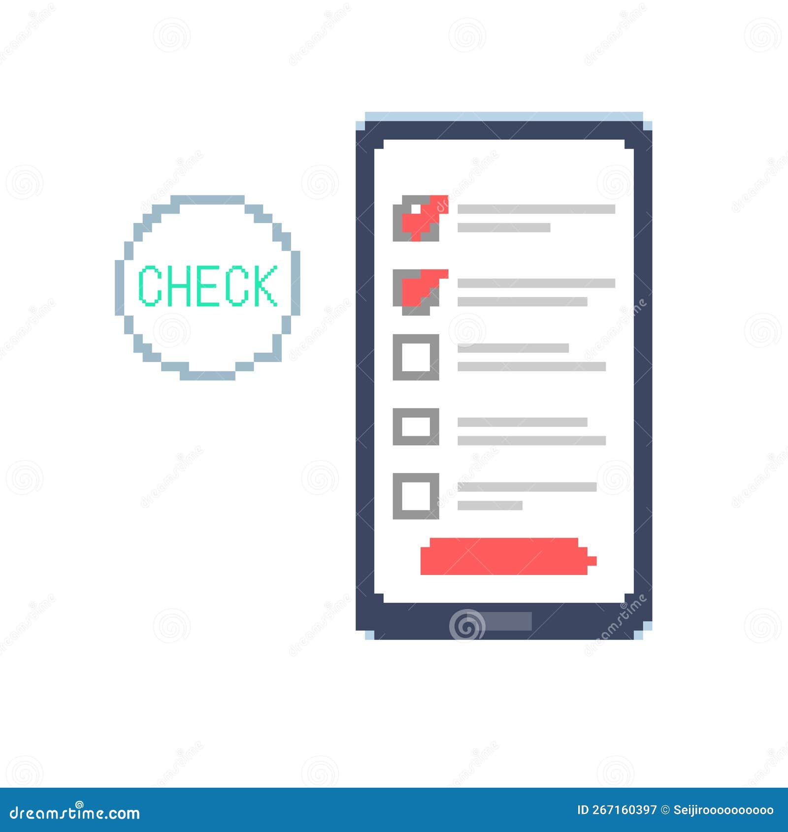 Smartphone check screen stock vector. Illustration of object - 267160397