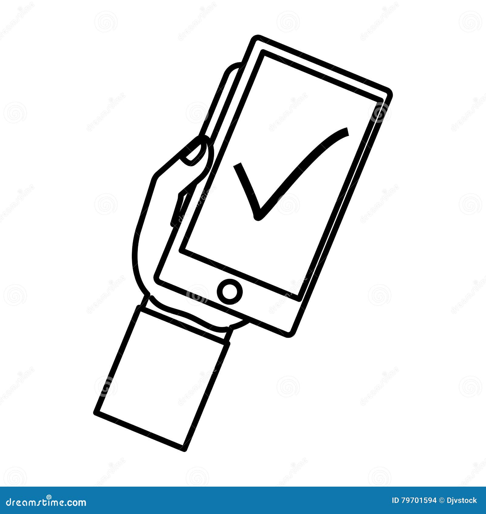 Smartphone with Check Symbol Isolated Icon Stock Vector - Illustration ...