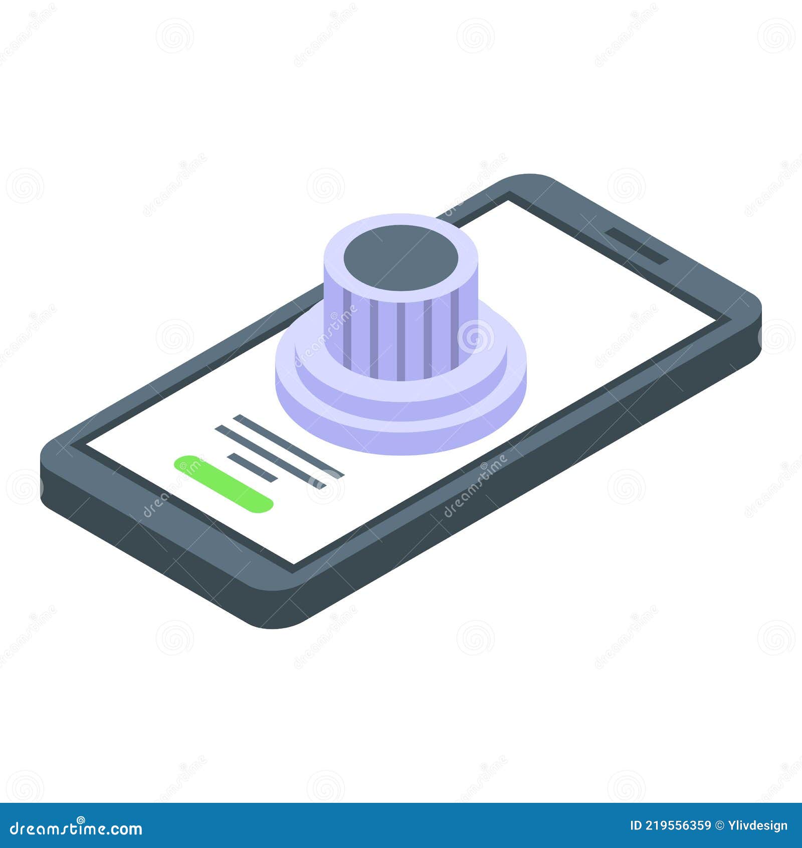 Smartphone Cipher Icon, Isometric Style Stock Vector - Illustration of ...