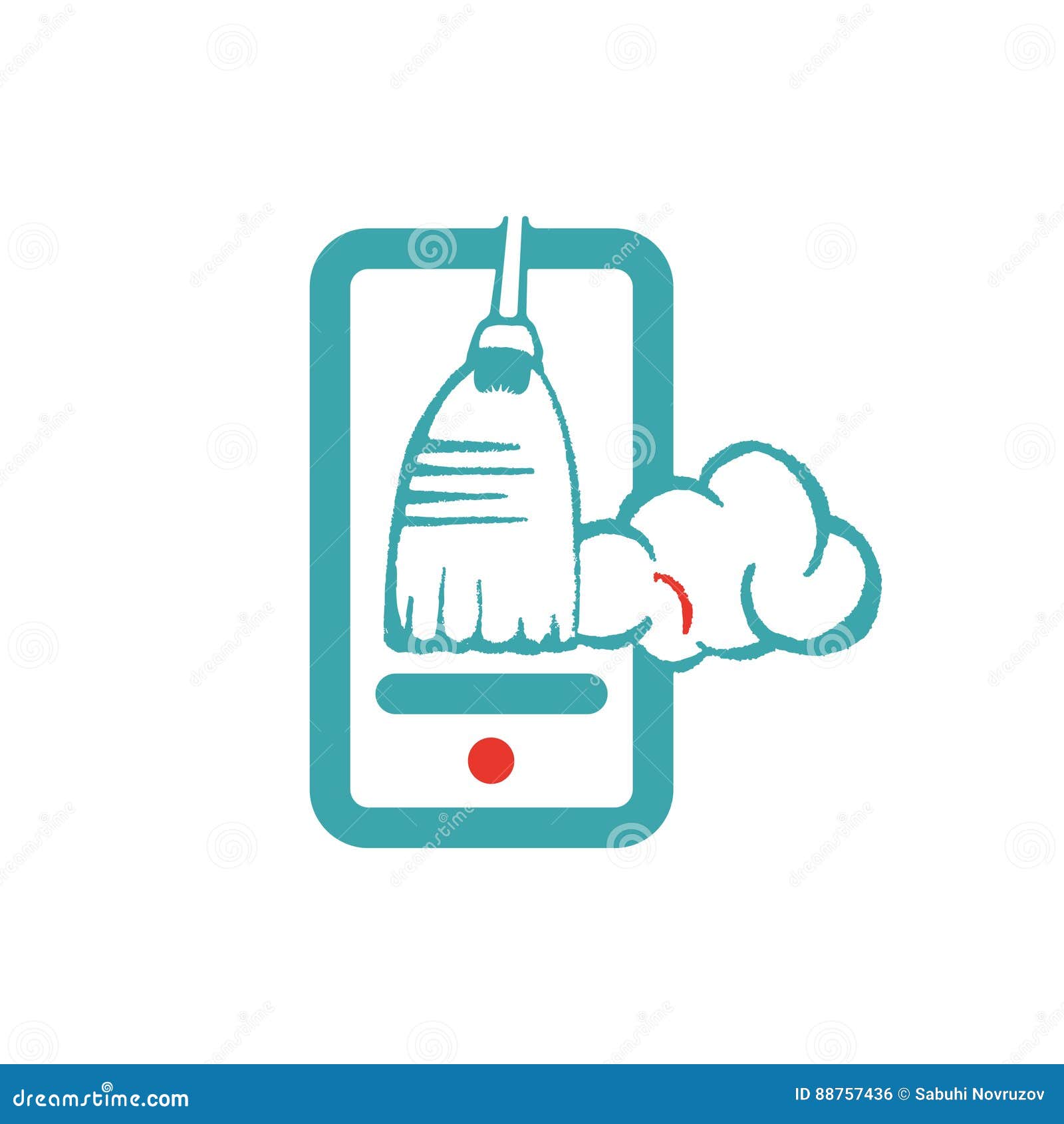 Smartphone Cleanup, Removing Trash Vector Icon. Stock Vector ...