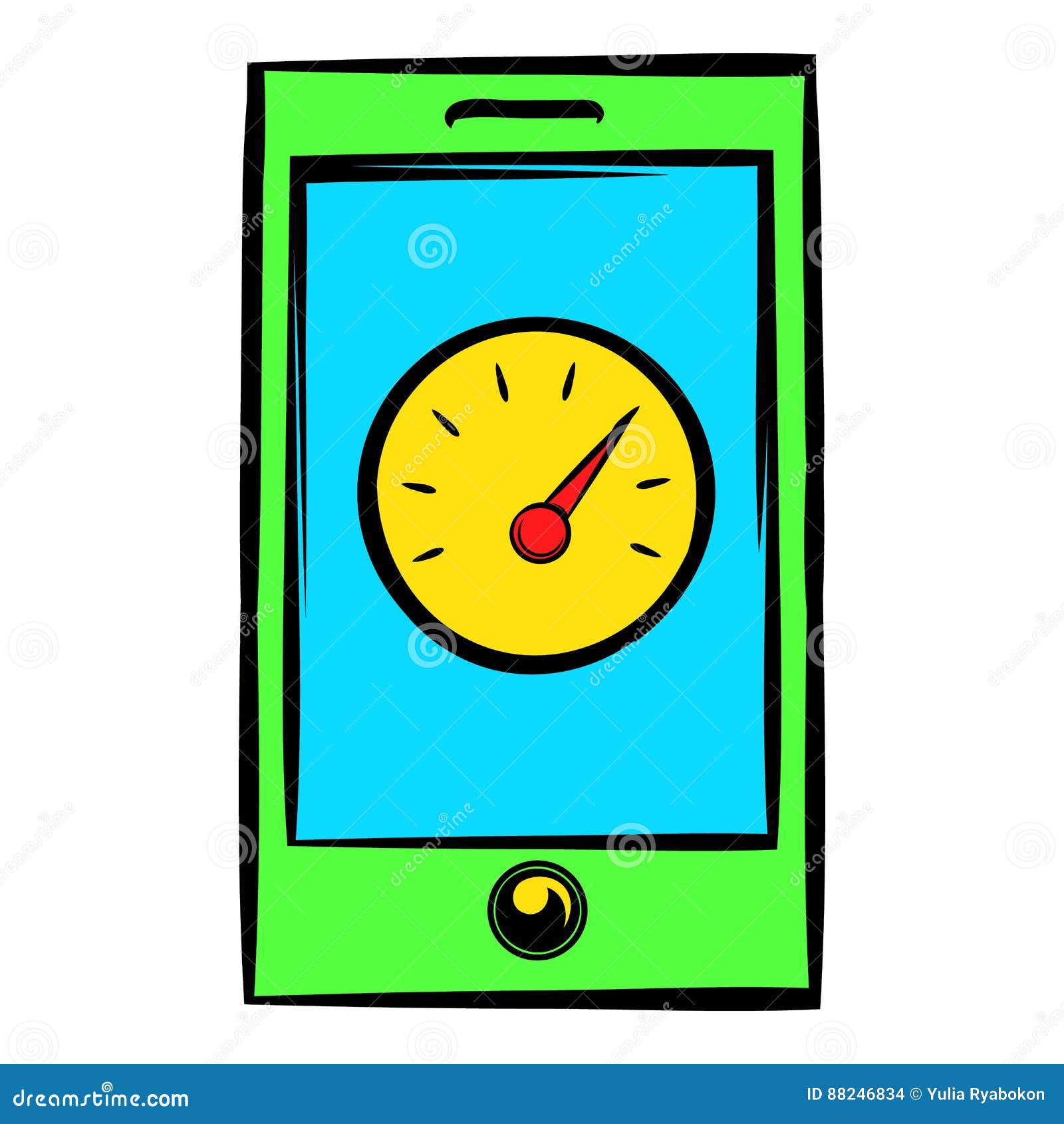 Smartphone with Clock Icon, Icon Cartoon Stock Vector - Illustration of ...