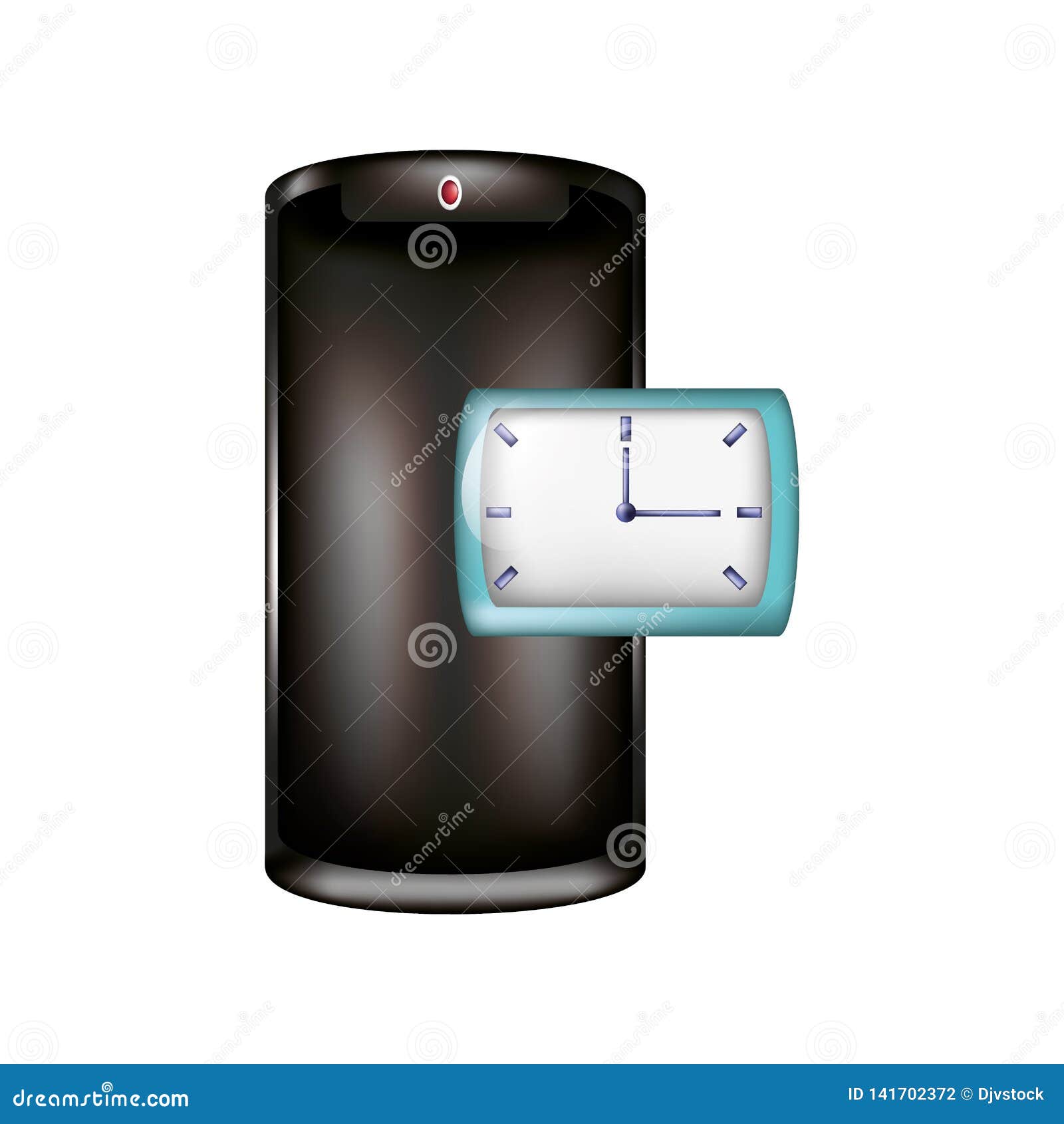 Smartphone with clock time stock vector. Illustration of design - 141702372