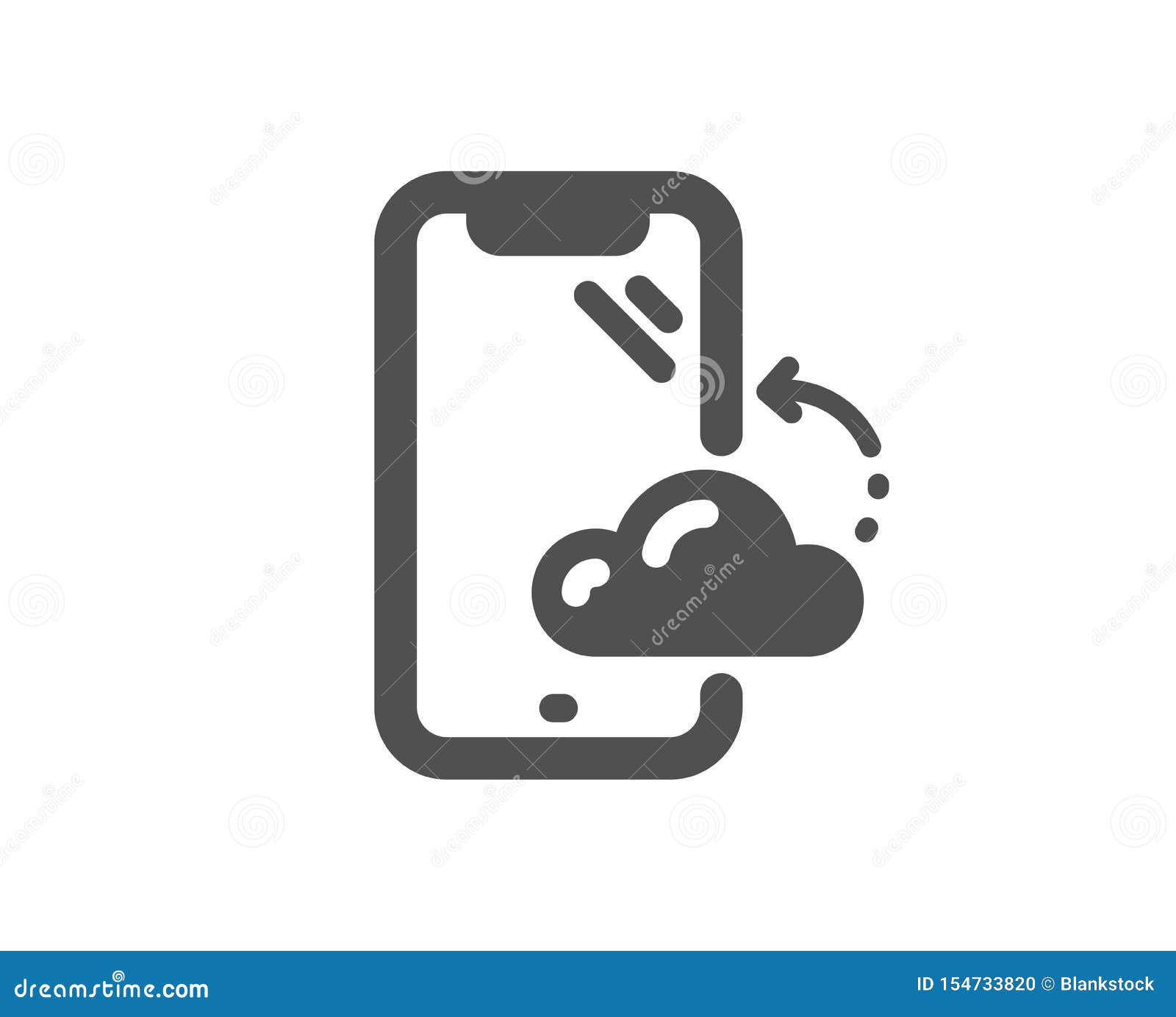 Smartphone Cloud Icon. Phone Backup Sign. Mobile Device. Vector Stock ...