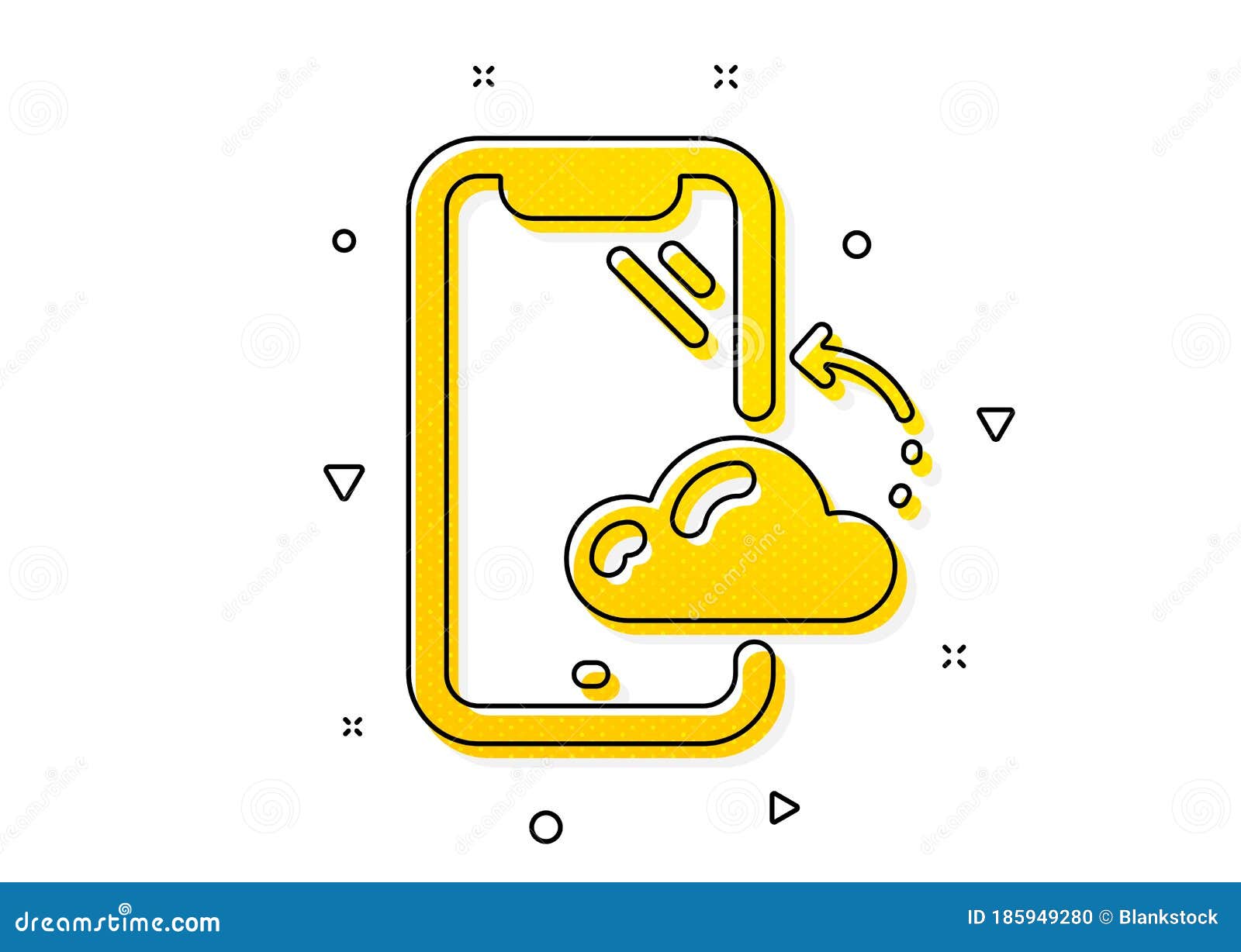 Smartphone Cloud Icon. Phone Backup Sign. Mobile Device. Vector Stock ...