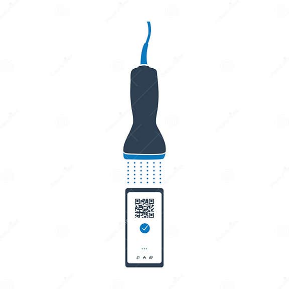 Smartphone Color Barcode, Qr Code Scanner Device Flat Icon. Stock ...