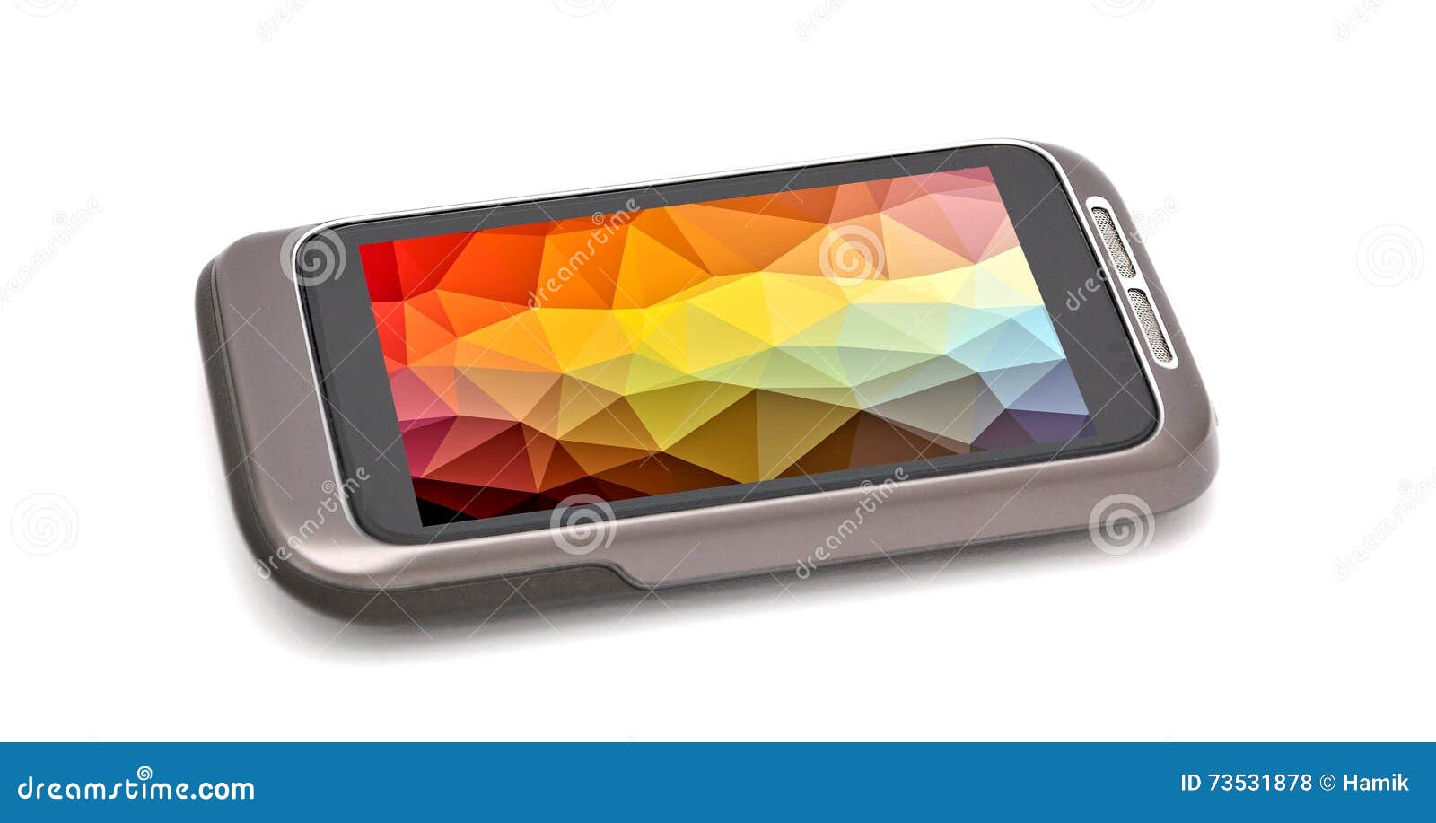 Smartphone with Color Screen Background Stock Photo - Image of object ...