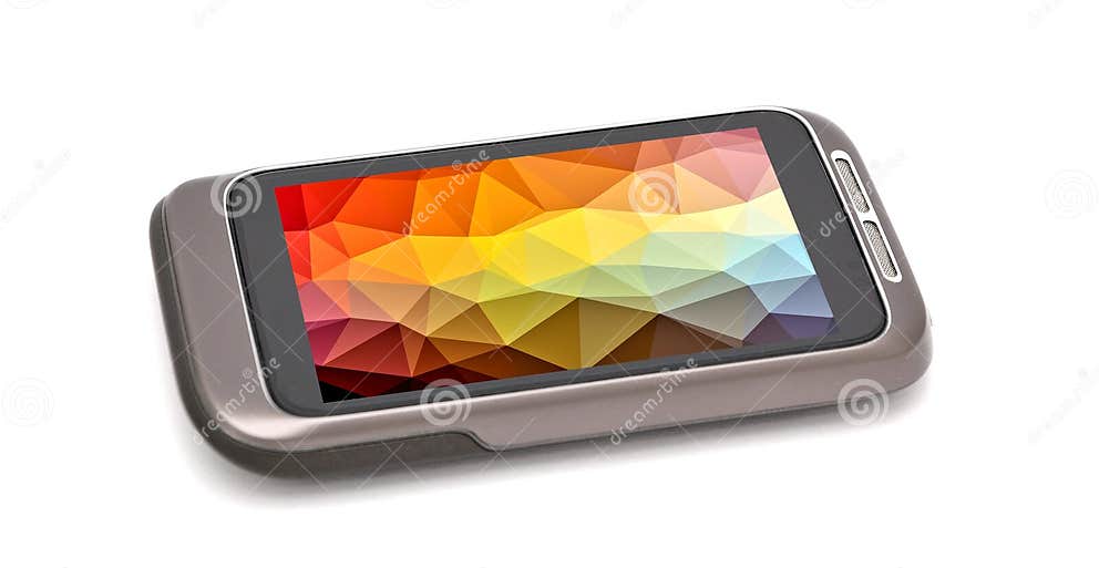 Smartphone with Color Screen Background Stock Photo - Image of object ...