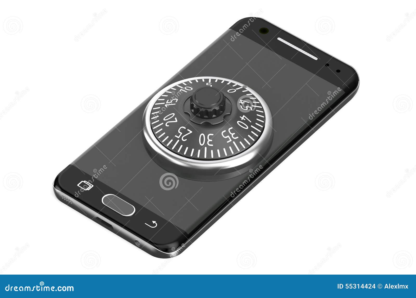 Smartphone with Combination Lock Stock Illustration - Illustration of ...