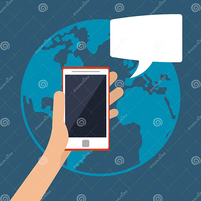 Smartphone and Communication Design Stock Vector - Illustration of ...