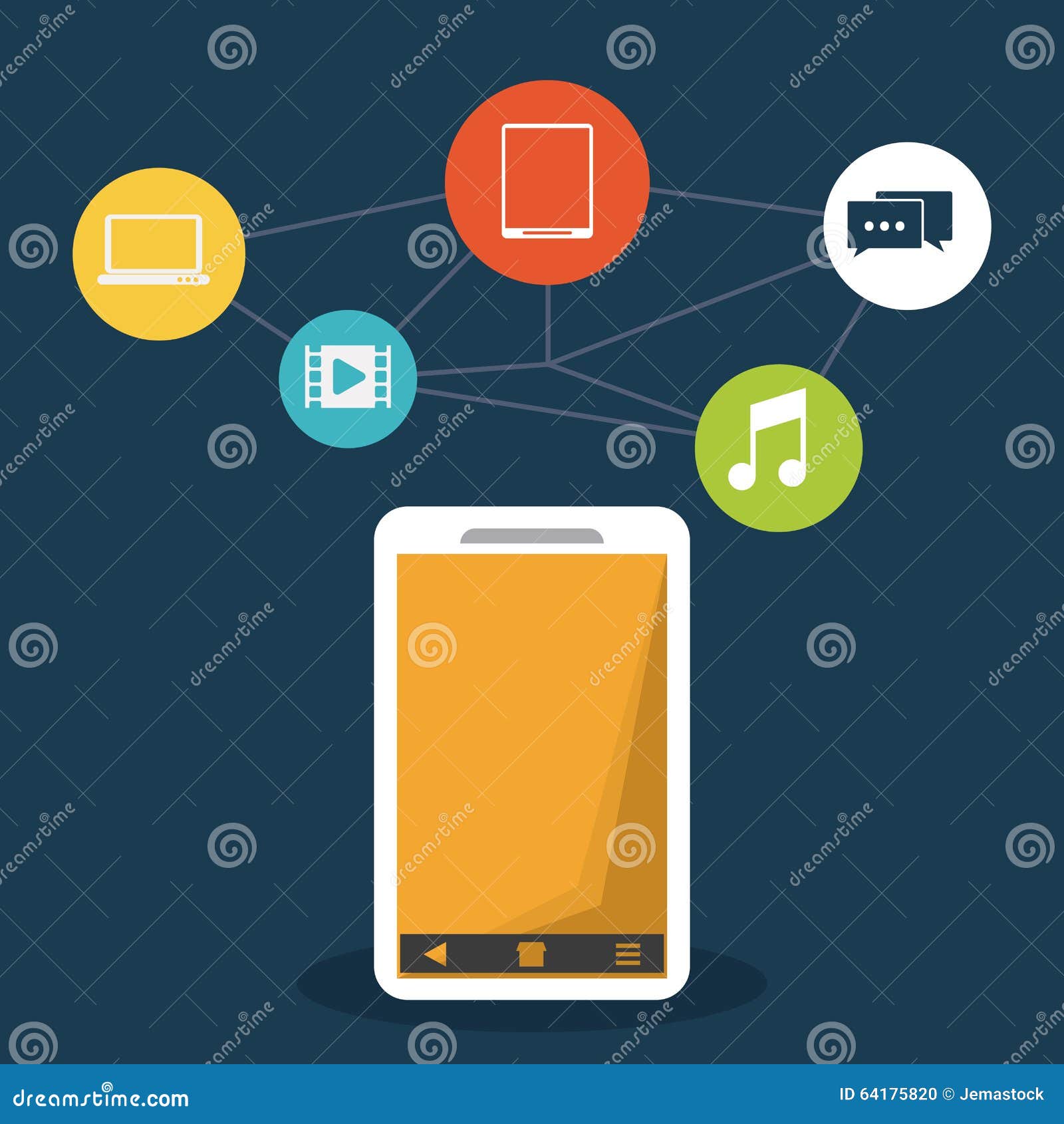 Smartphone and Communication Design Stock Vector - Illustration of ...