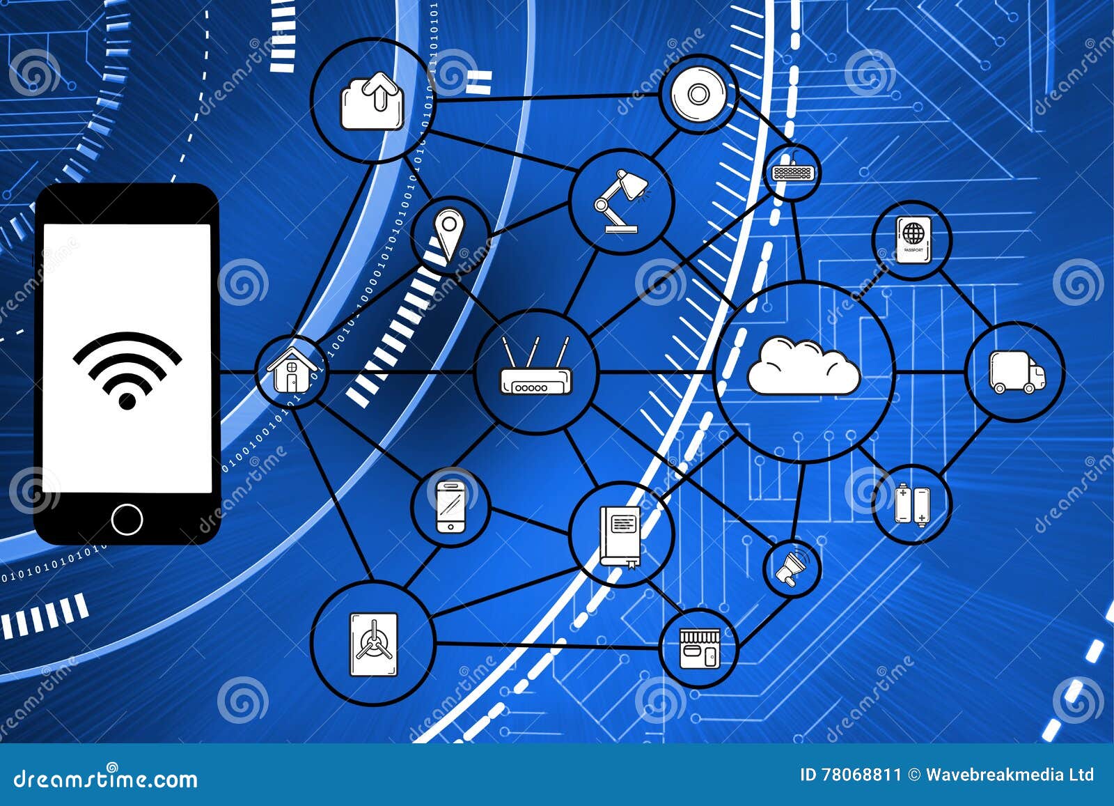Smartphone with Communication Graphic Stock Illustration - Illustration ...