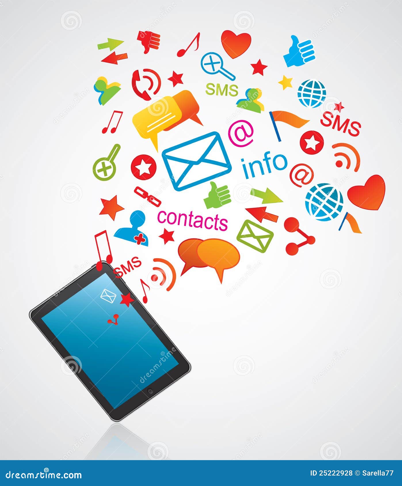 Smartphone and Communication Icons Stock Vector - Illustration of group ...