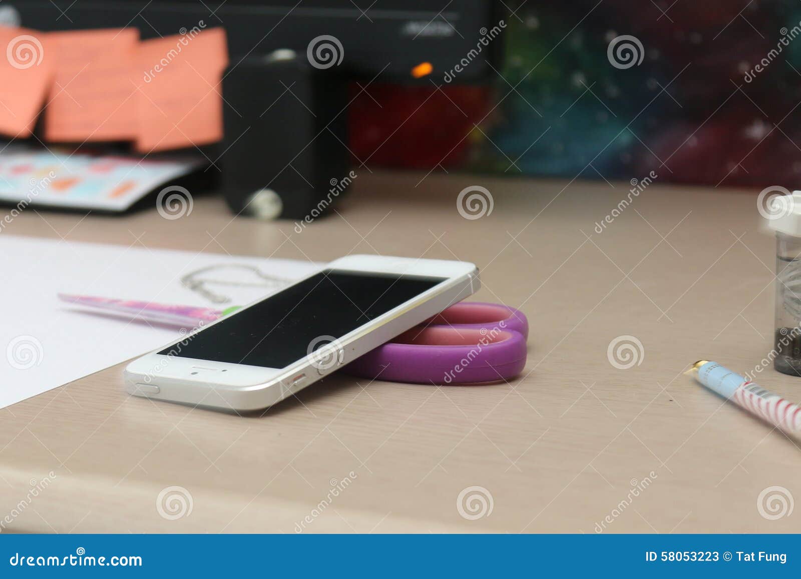 Smartphone on Computer Desk Stock Image - Image of homework, mobile ...