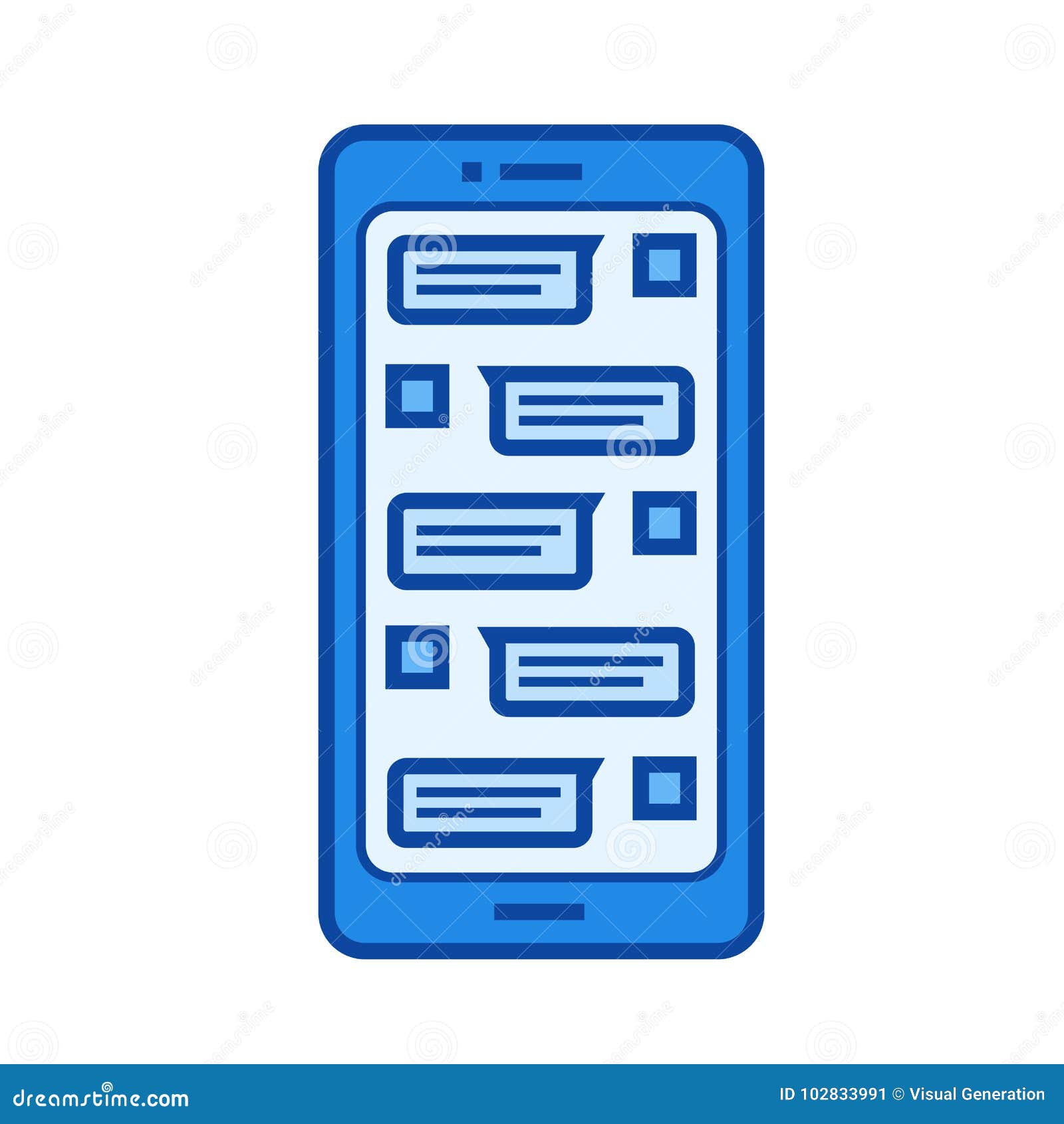 Smartphone Con La Linea Icona Dei Messaggi Di Testo Illustrazione ...