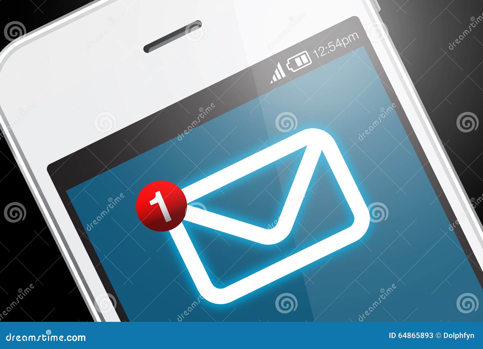 Smartphone Con La Nuova Icona Del Messaggio Immagine Stock - Immagine ...