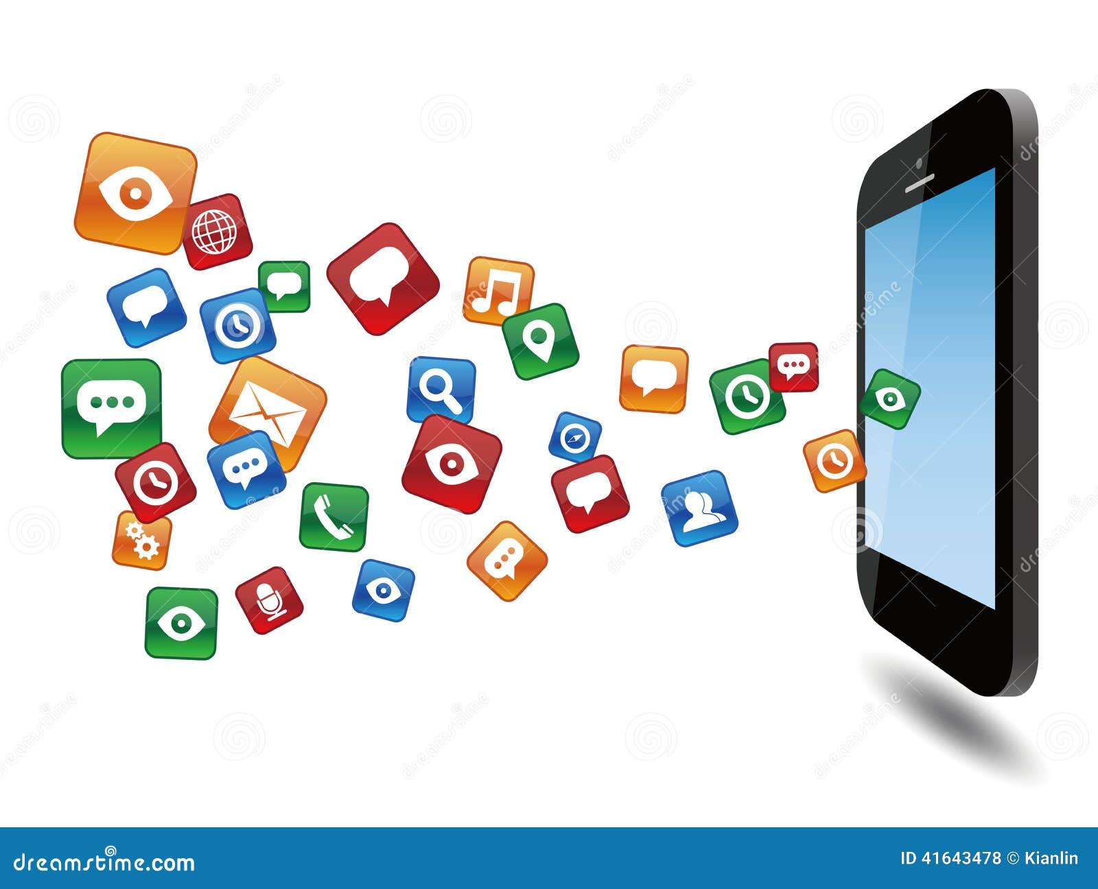 Smartphone Con Los Iconos Del Uso Ilustración del Vector - Ilustración ...