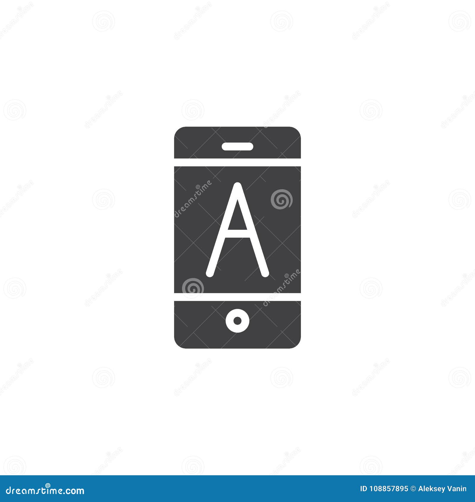 Smartphone Con Vector Del Icono De La Letra a Ilustración del Vector ...