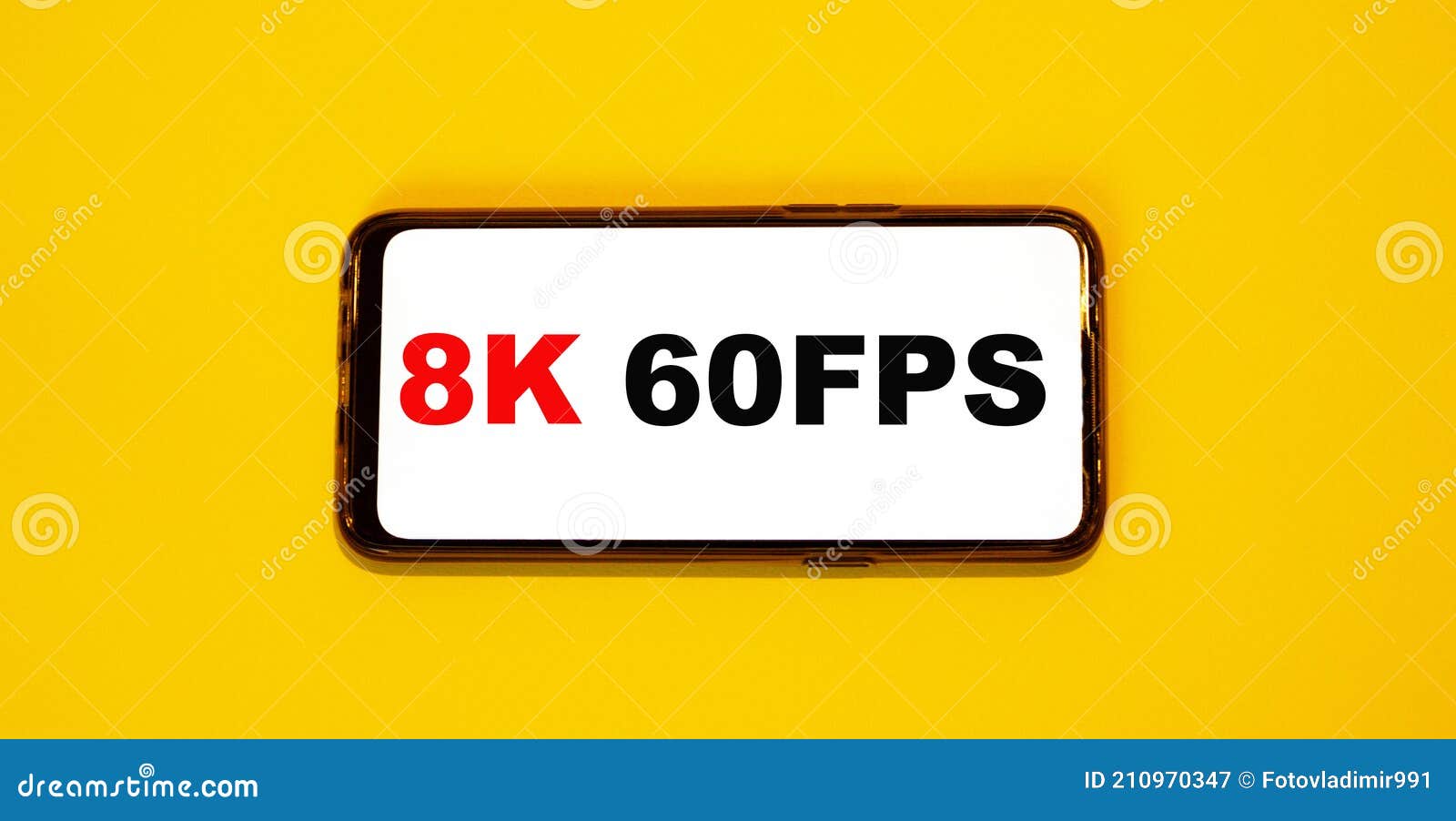 Smartphone Concept with 8k Resolution and 60 Fps Frame Rate Stock Image ...