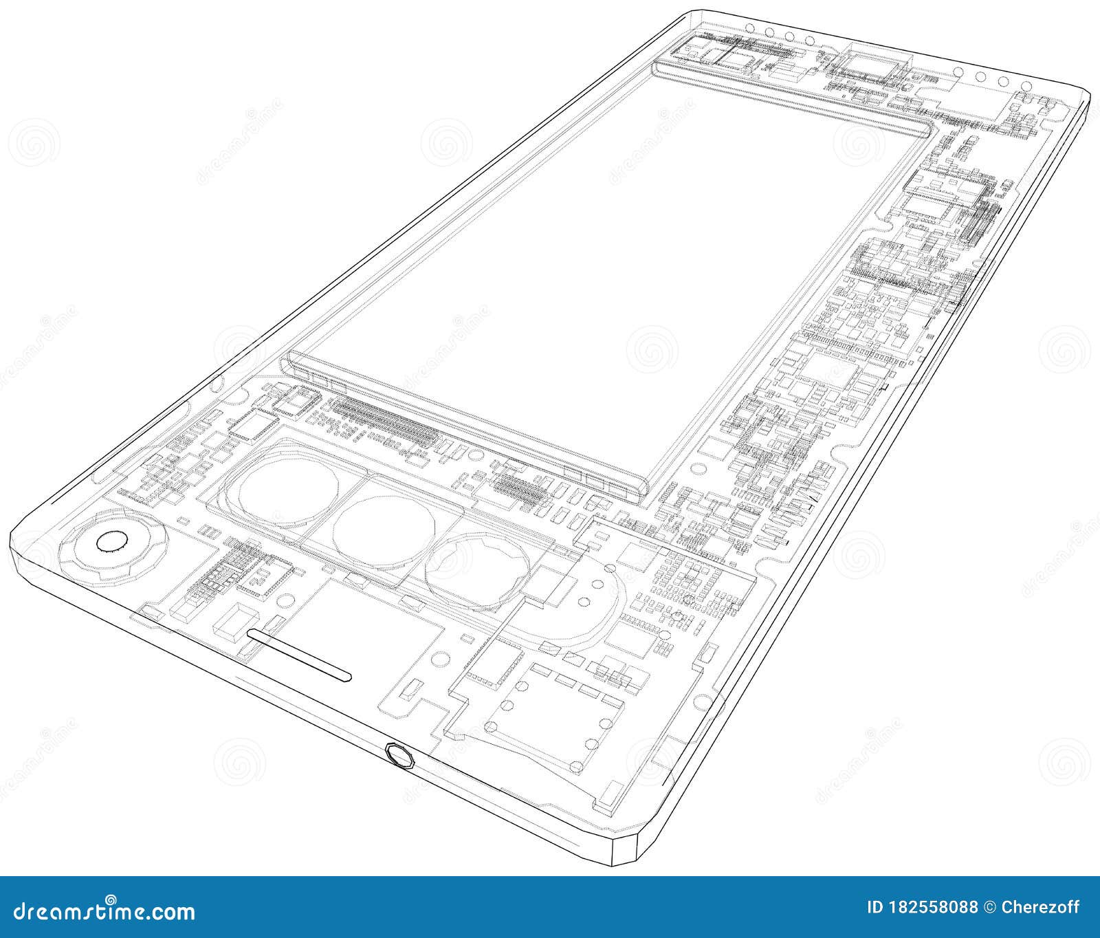 Smartphone Concept Outline. Vector Stock Vector - Illustration of ...