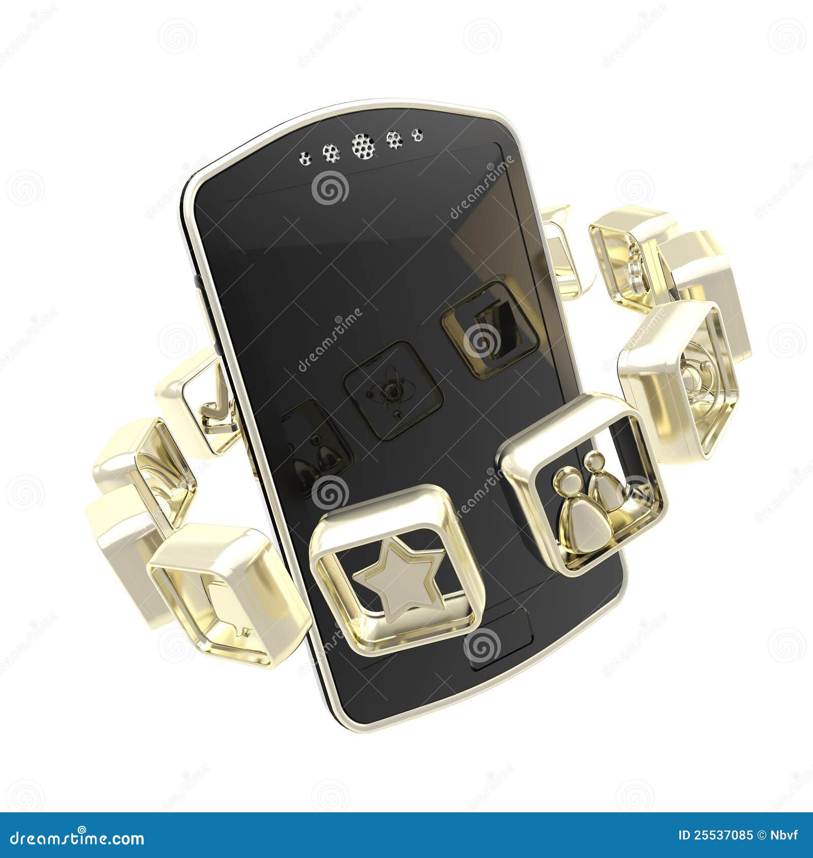 Smartphone Concept Surrounded with App Icons Stock Illustration ...