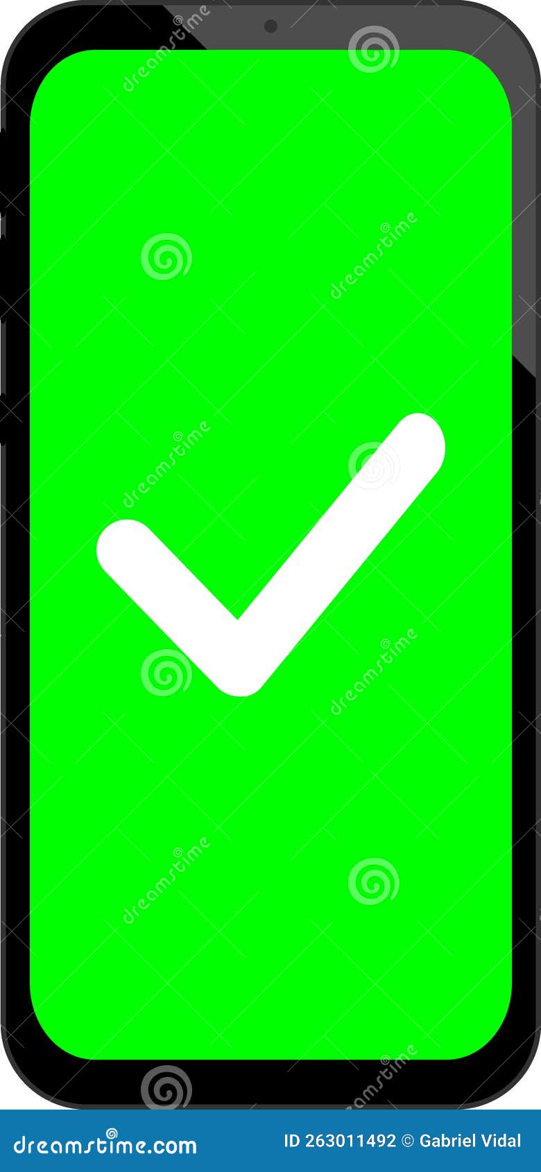 Smartphone with Confirmation Sign on Screen, Smartphone with ...