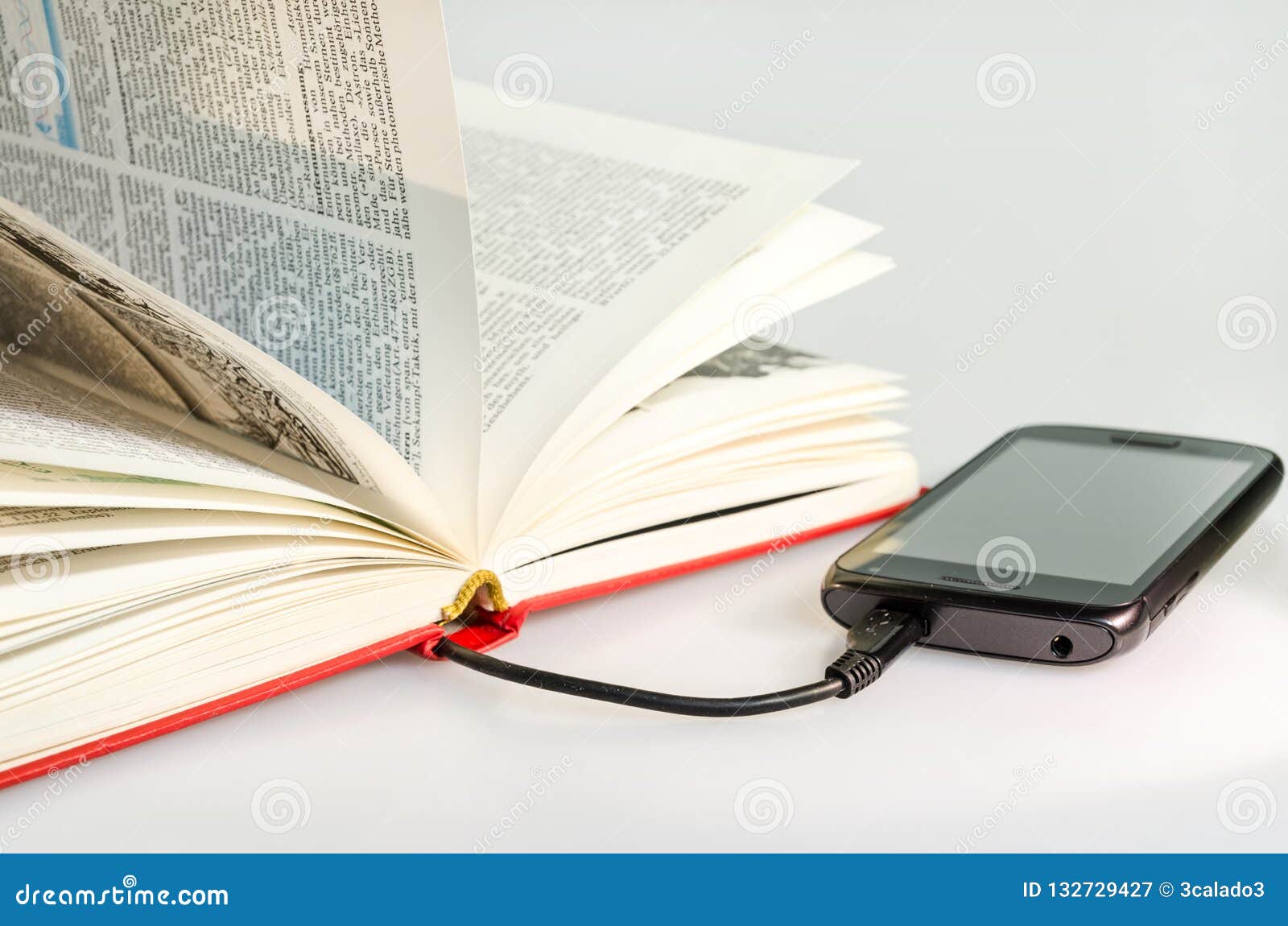 Smartphone Connected To a Book Editorial Photography - Image of ...
