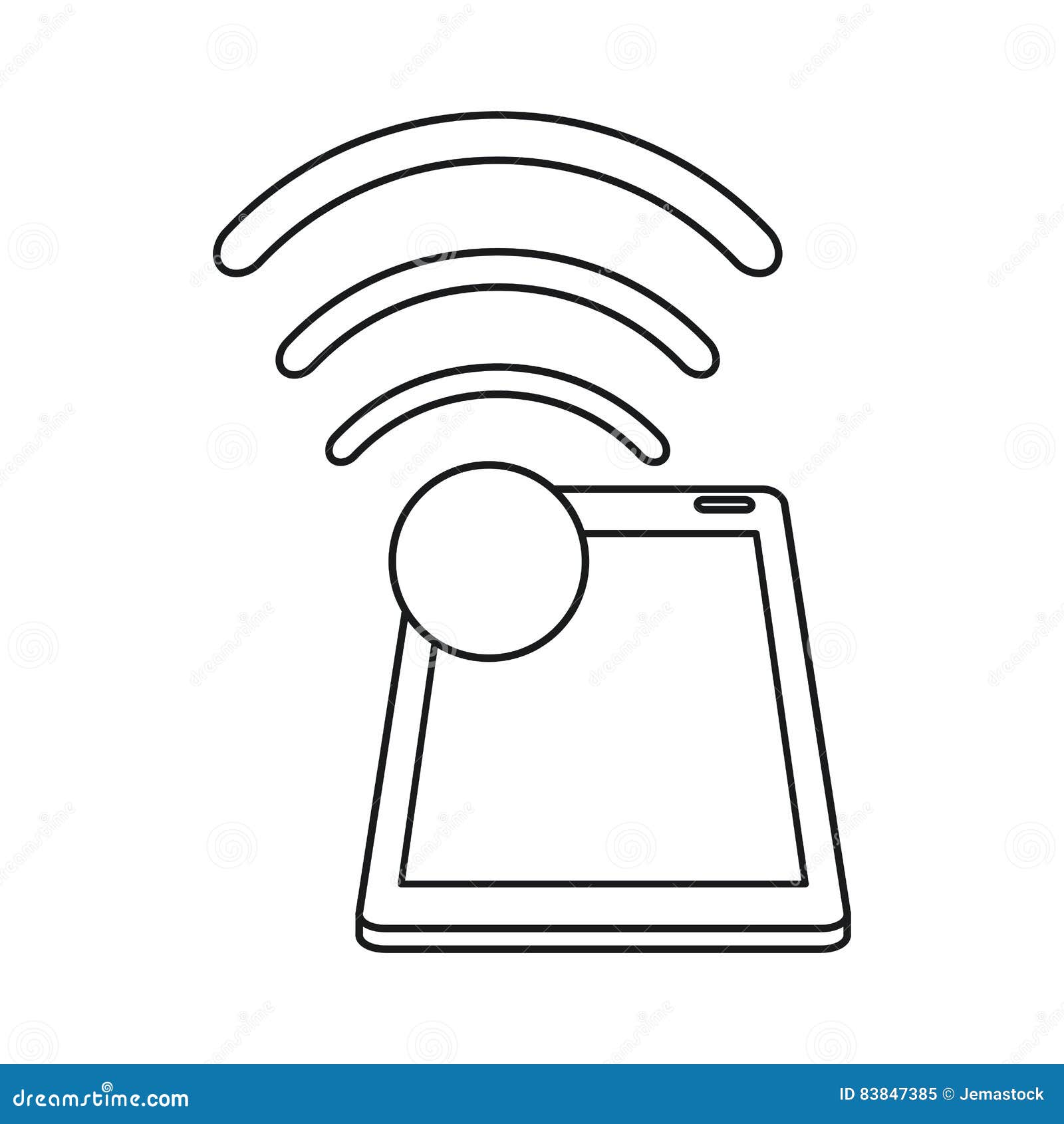 Smartphone Connected Wifi Internet Line Stock Vector - Illustration of ...
