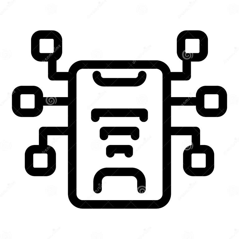 Smartphone Connecting To Multiple Devices Icon Stock Illustration ...