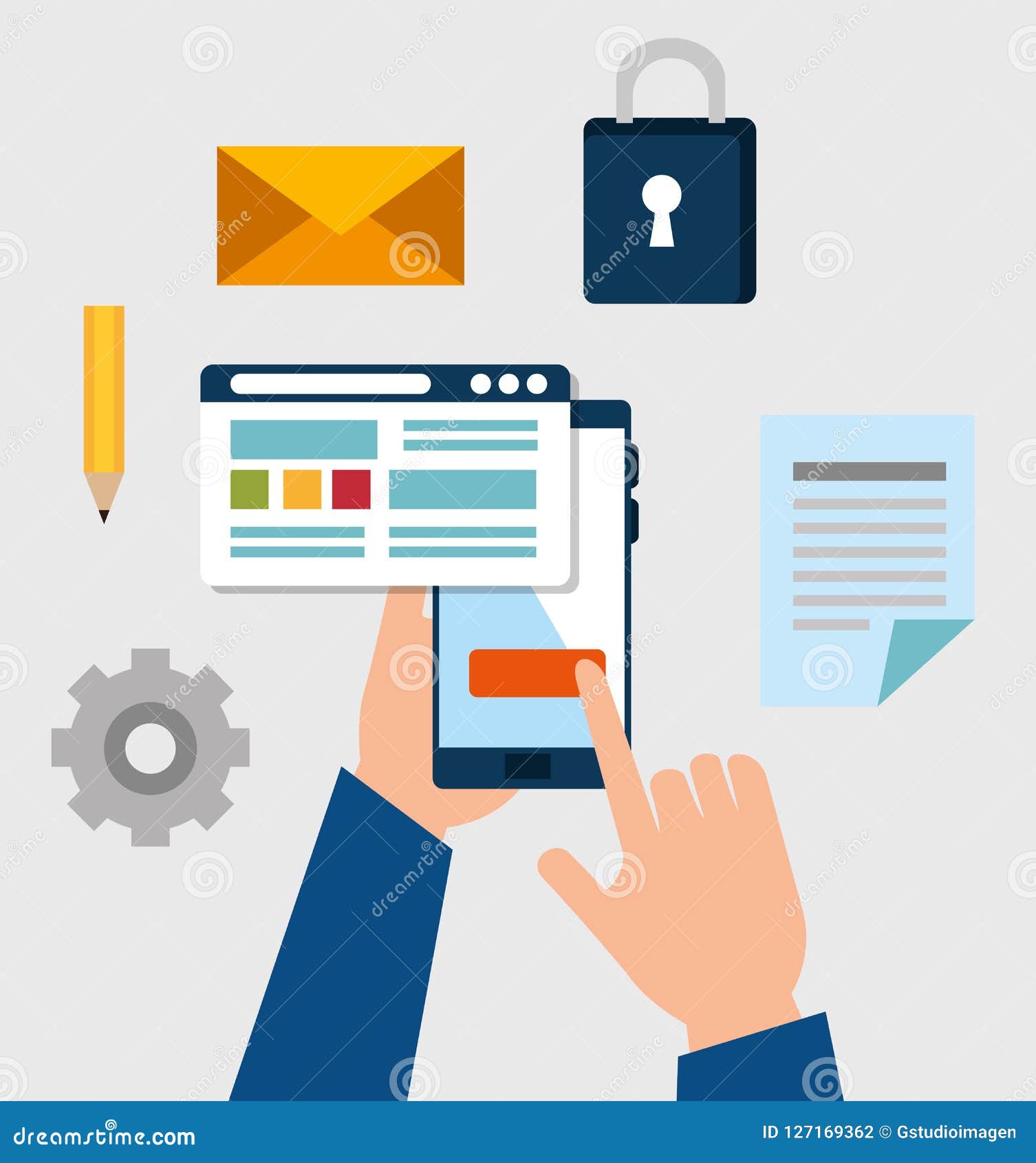 Smartphone with Connectivity 5g Technology Stock Vector - Illustration ...