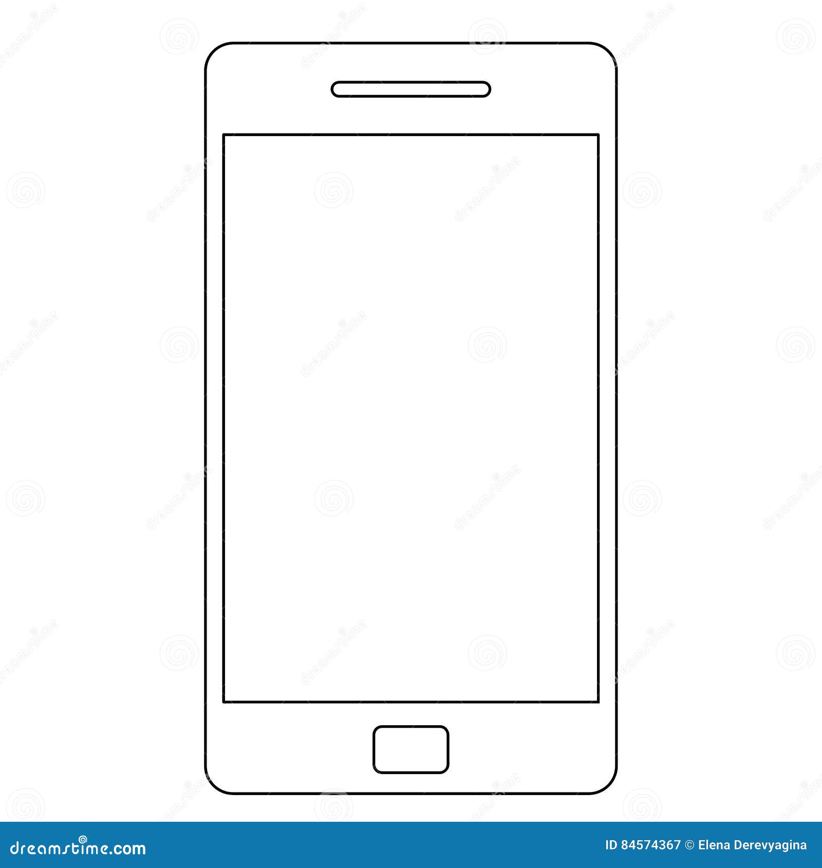 Smartphone Contour Image of Illustrations Stock Illustration ...