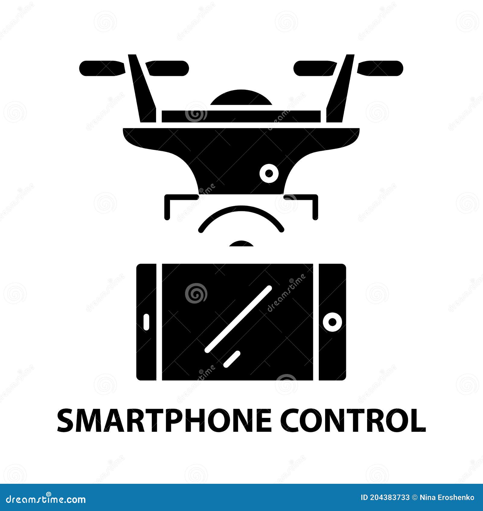 Smartphone Control Icon, Black Vector Sign with Editable Strokes ...