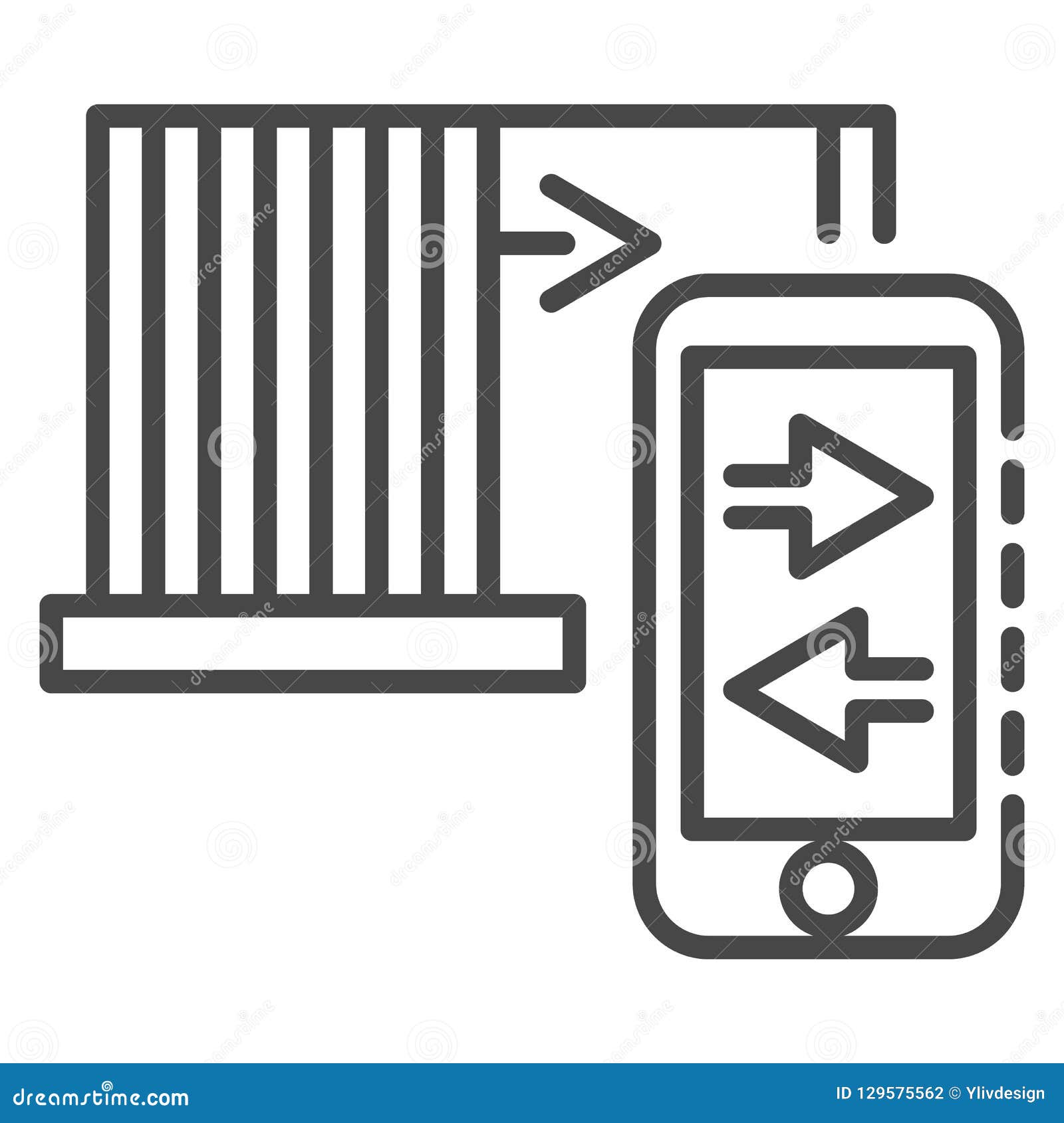 Smartphone Control Icon, Outline Style Stock Vector - Illustration of ...