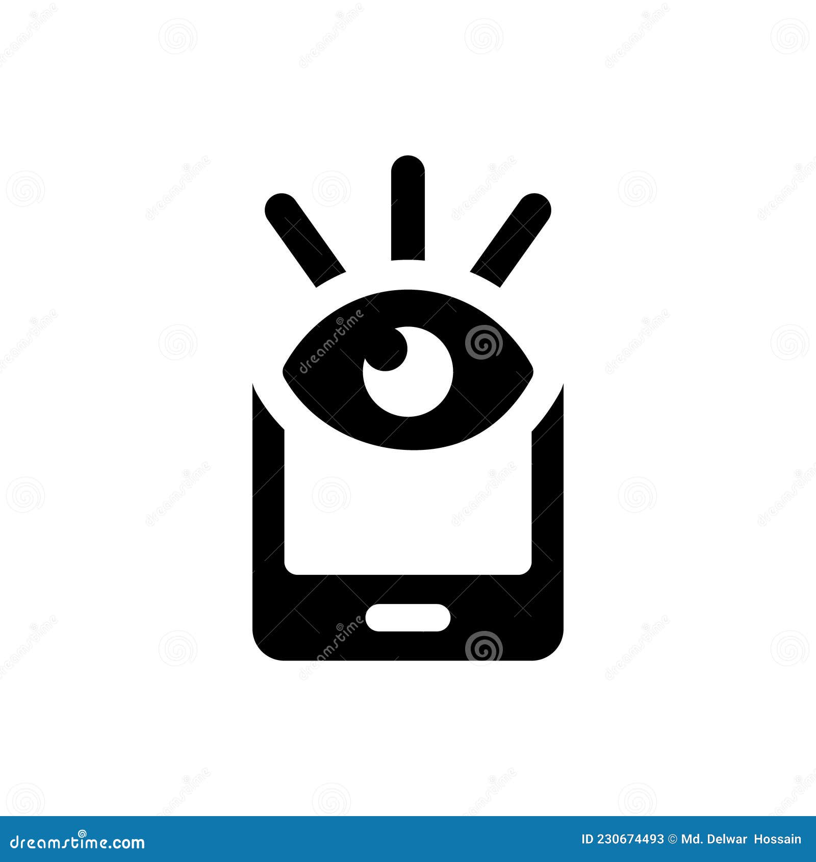 Smartphone control icon stock vector. Illustration of vector - 230674493