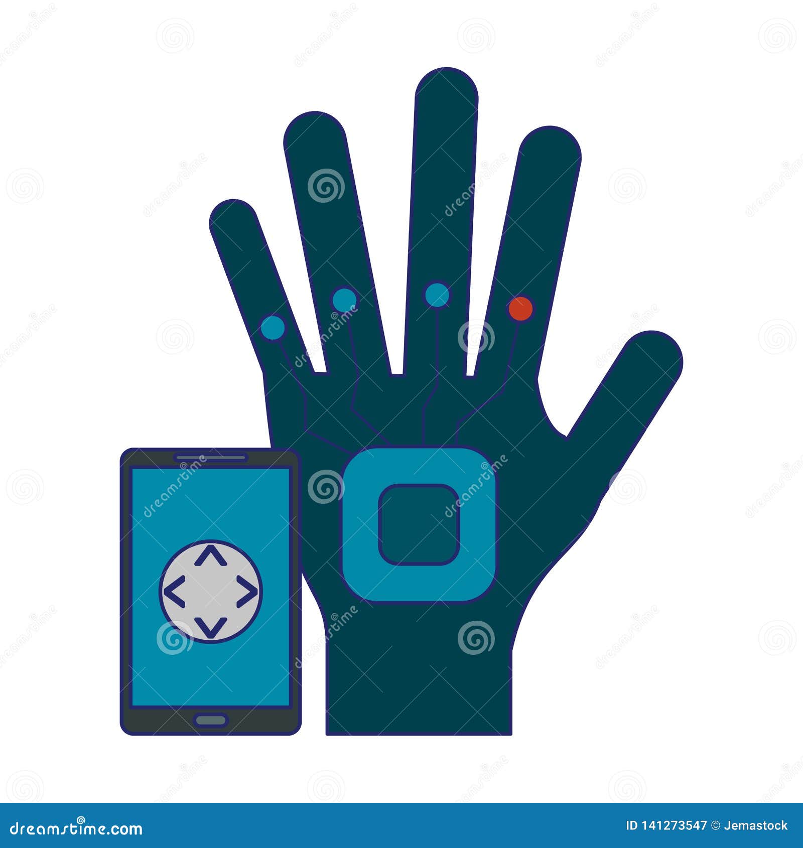 Smartphone Controlling Robot Hand Stock Vector - Illustration of ...