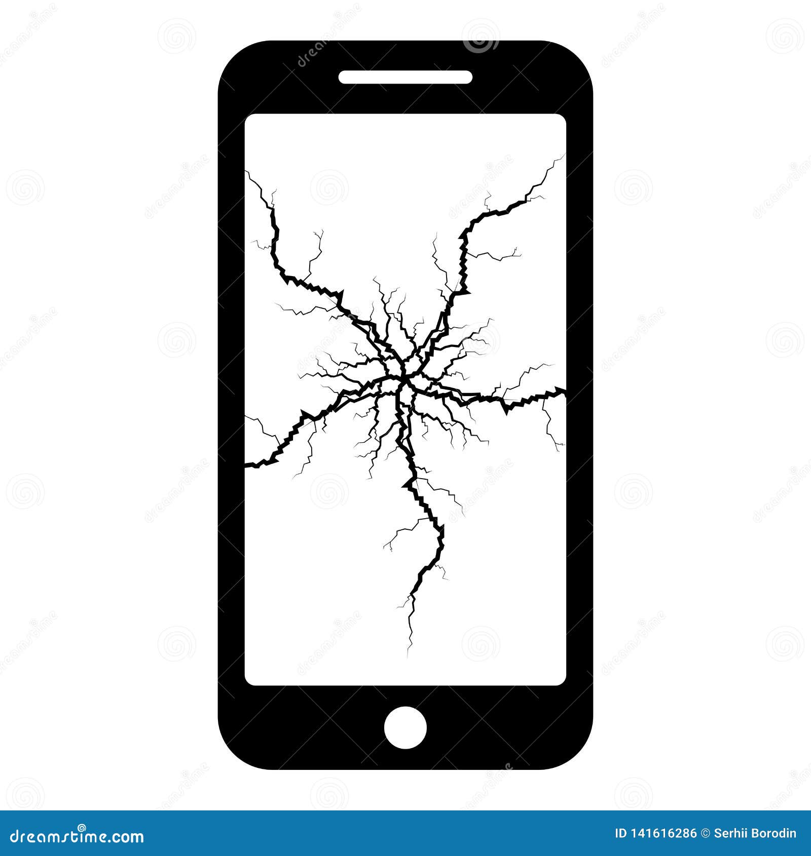 Smartphone with Crack on Display Broken Modern Mobile Phone Shattered ... Smartphone with Crack on Display Broken Modern Mobile Phone Shattered ...