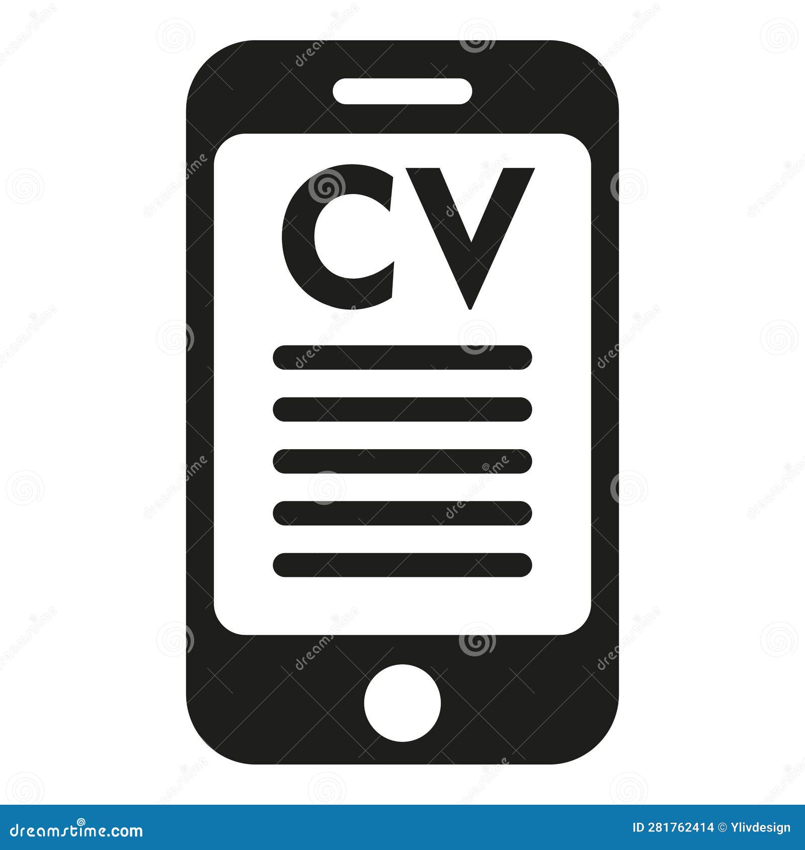 Smartphone Cv Icon Simple . Human Work Stock Illustration ...